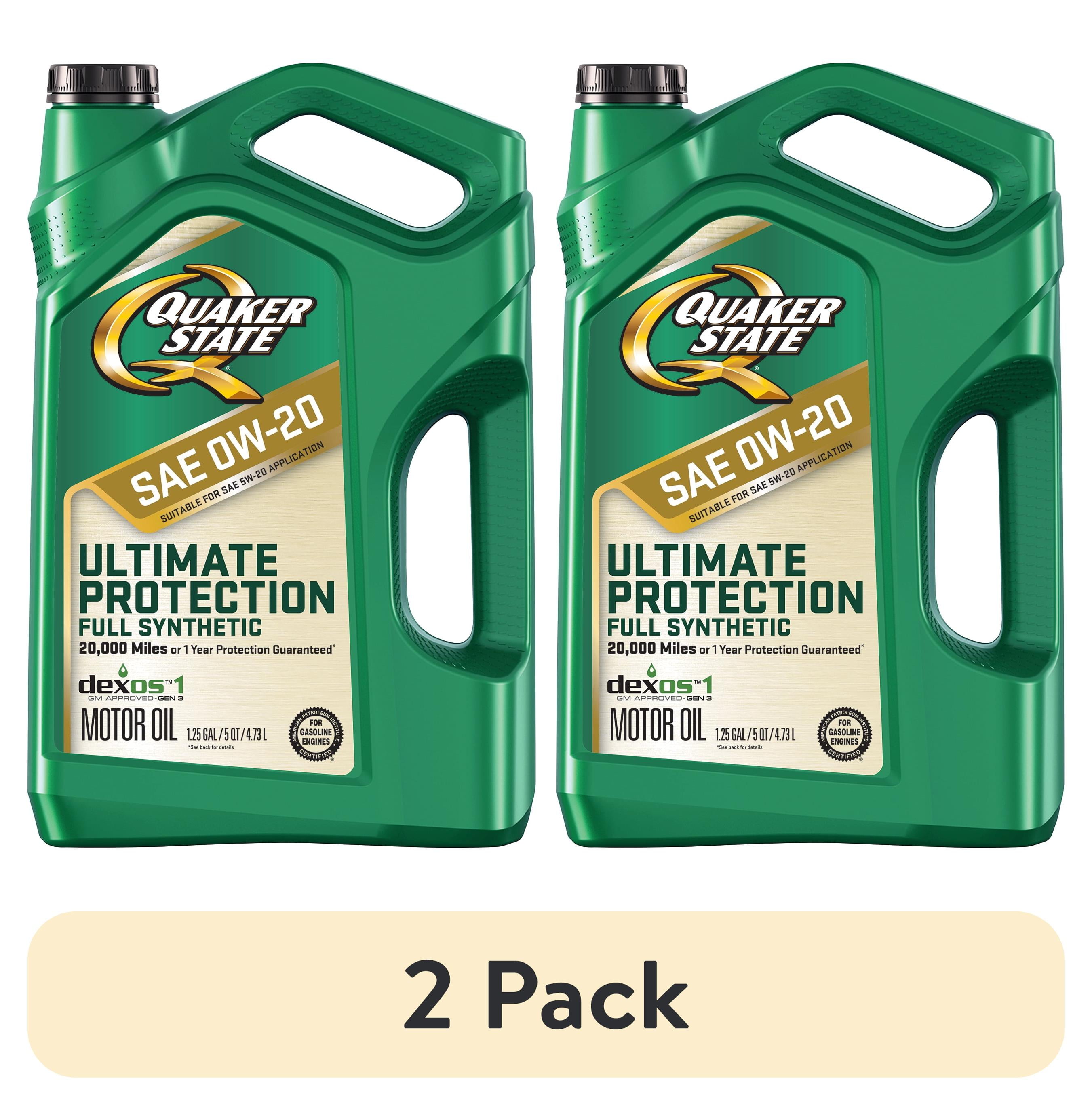 (2 pack) Quaker State Ultimate Protection Full Synthetic 0W-20 Motor ...