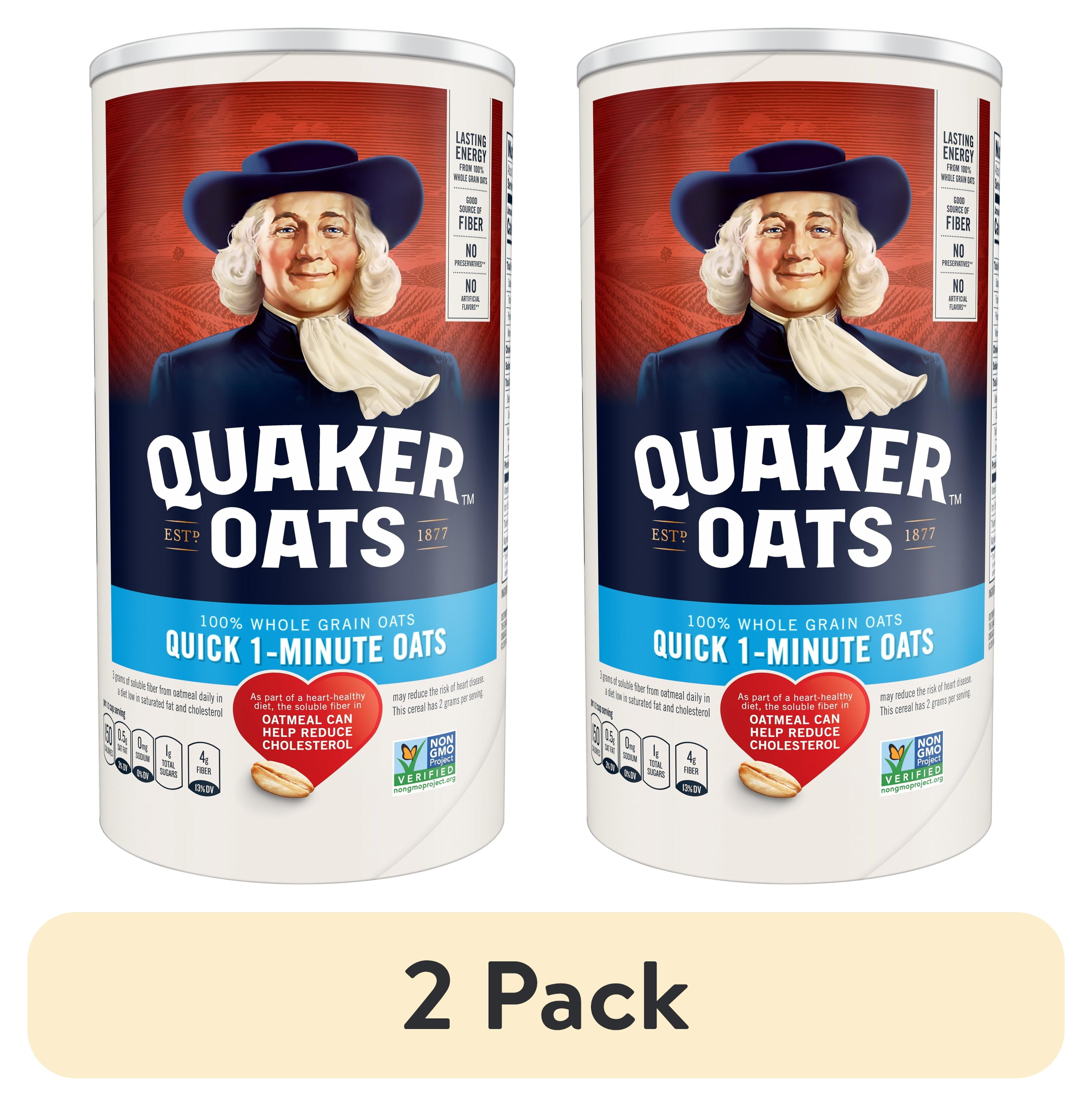 (2 pack) Quaker Whole Grain Oats Quick 1-Minute Instant Oats 18oz ...