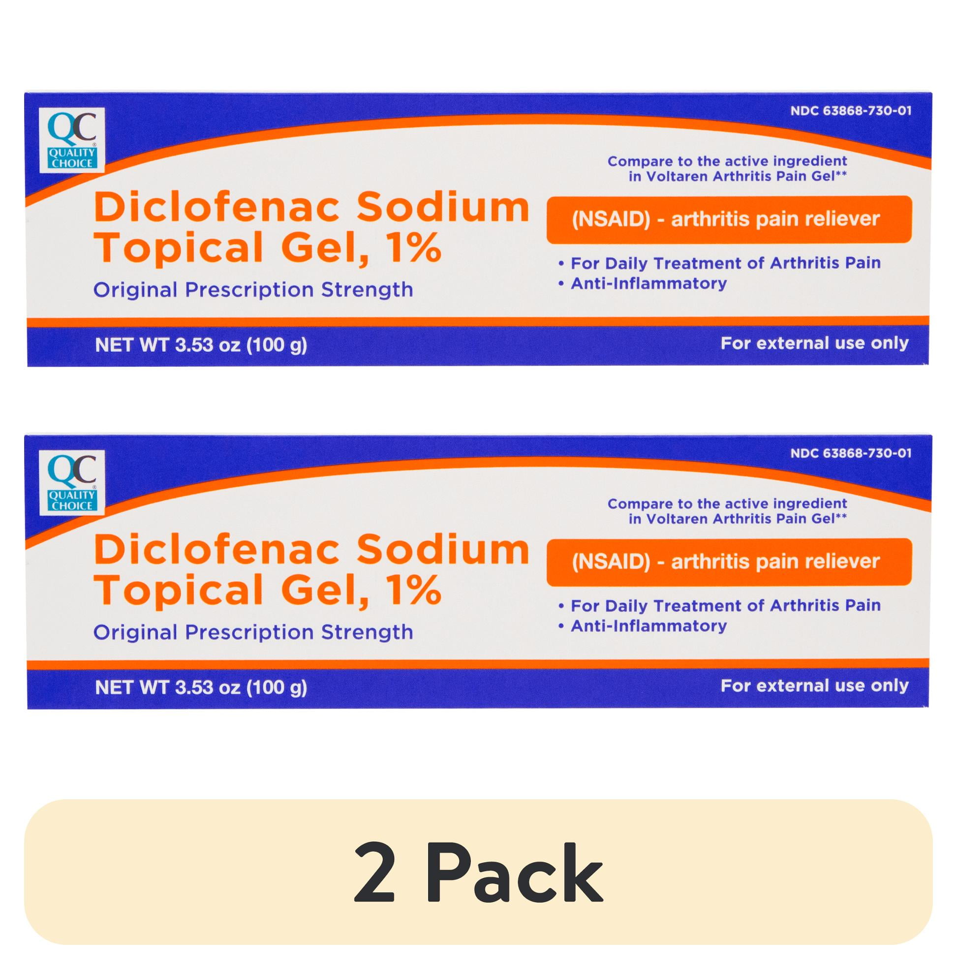 (2 pack) Quality Choice Diclofenac Sodium Topical Gel 1% Arthritis Pain ...