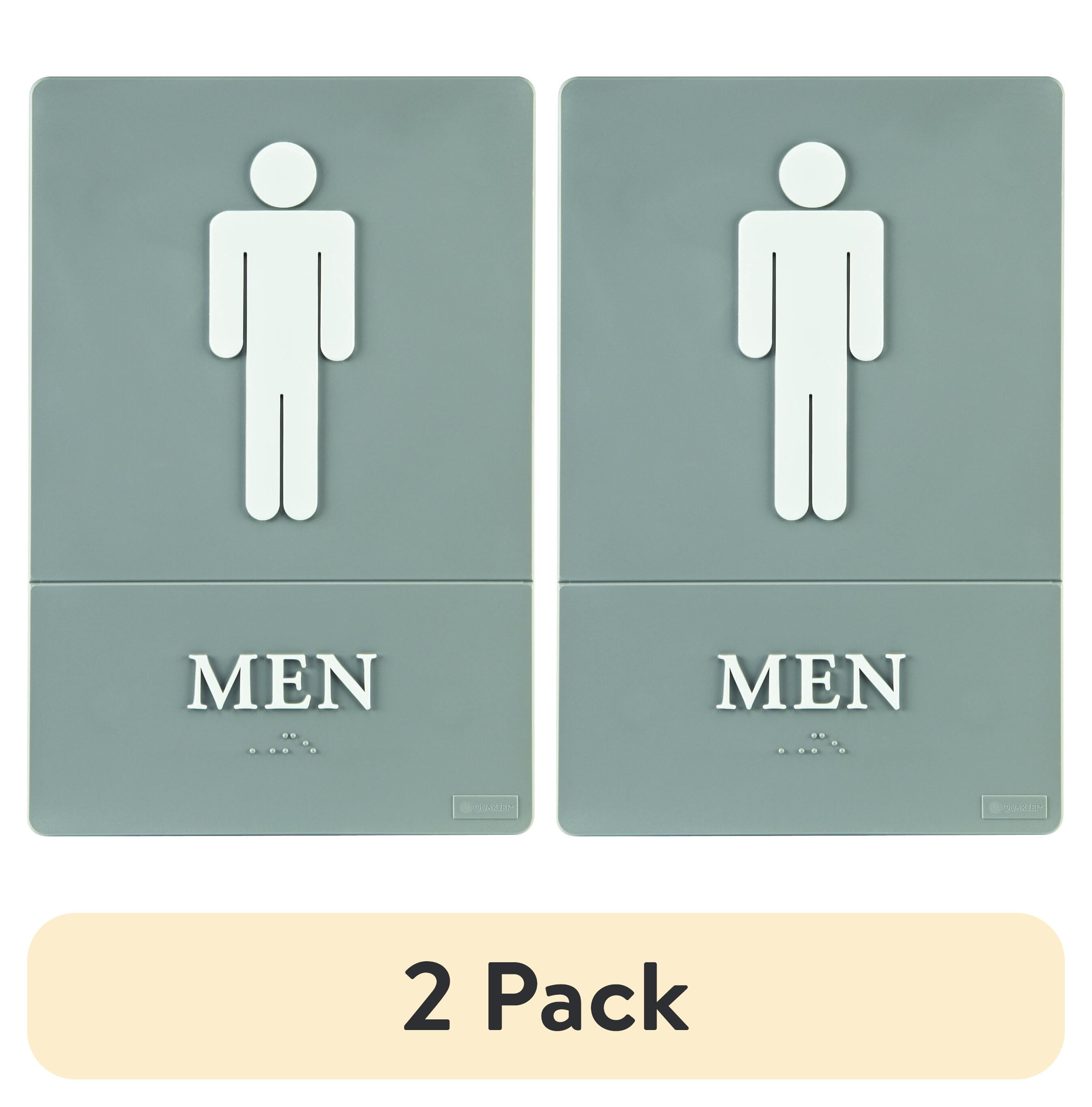 (2 pack) Quartet ADA Signs Men 6 x 9 Grade 2 Braille - Nameplates ...