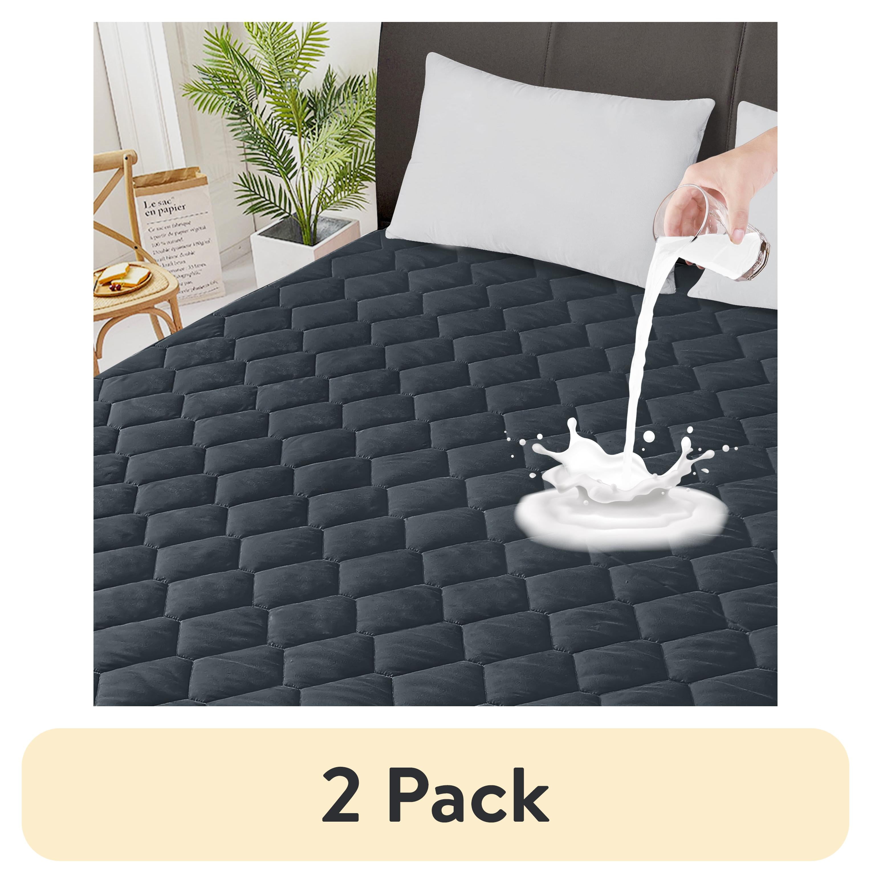 (2 pack) Queen Quilted Fitted Waterproof Mattress Pad, Breathable Soft ...
