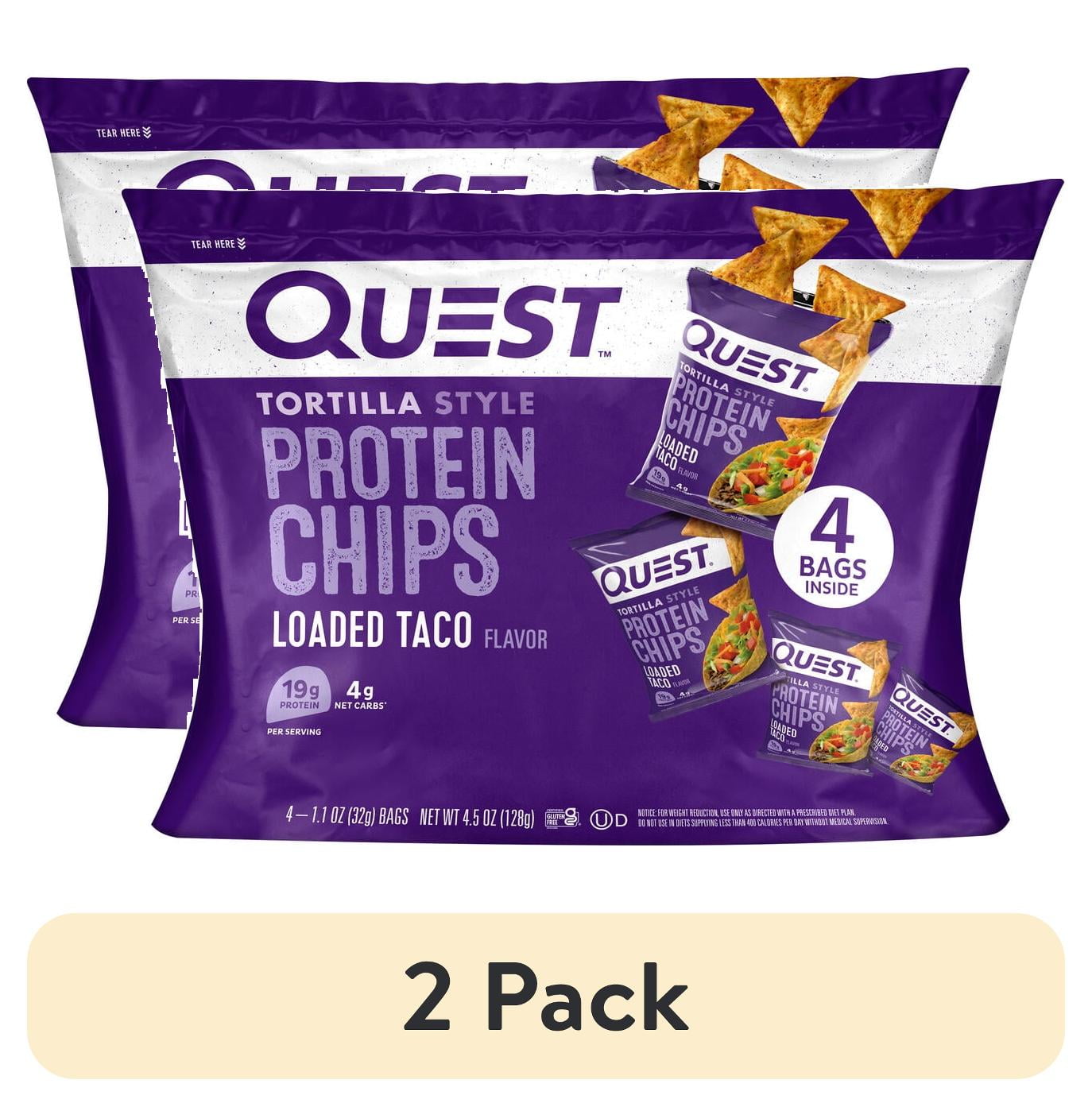 (2 pack) Quest Tortilla Style Protein Chips, Loaded Taco Flavor, Baked ...