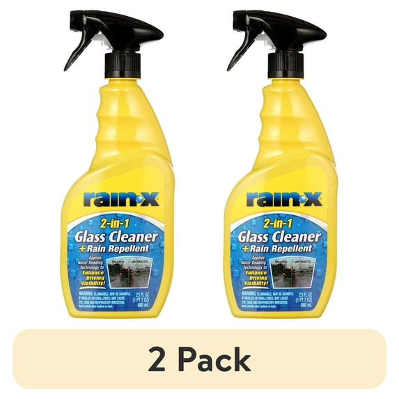(2 pack) Rain-x Glass Cleaner + Rain Repellent, 23 oz - 5071268 ...