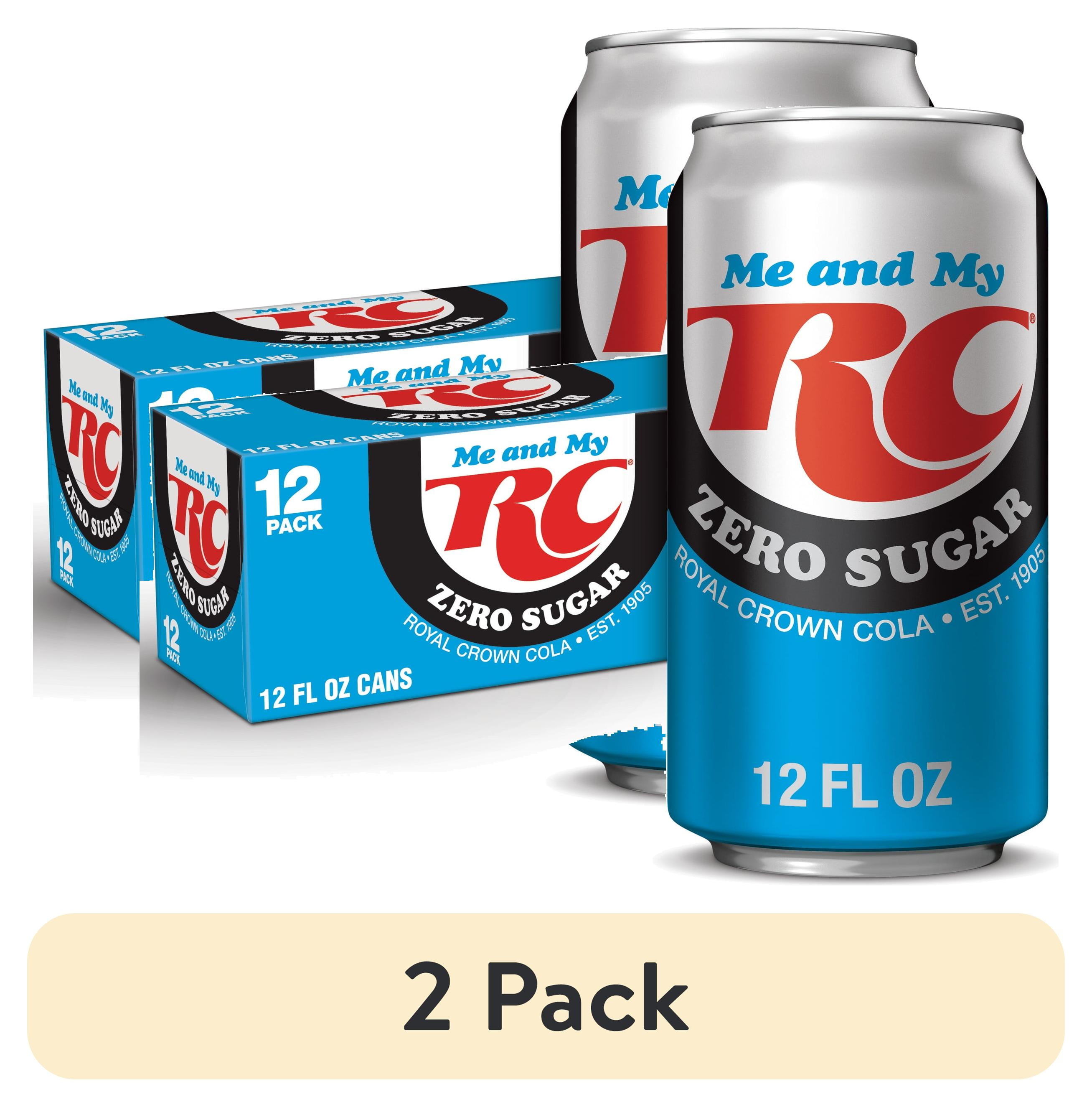 (2 pack) RC Cola Zero Sugar Soda Pop, 12 fl oz, 12 Pack Cans - Walmart.com