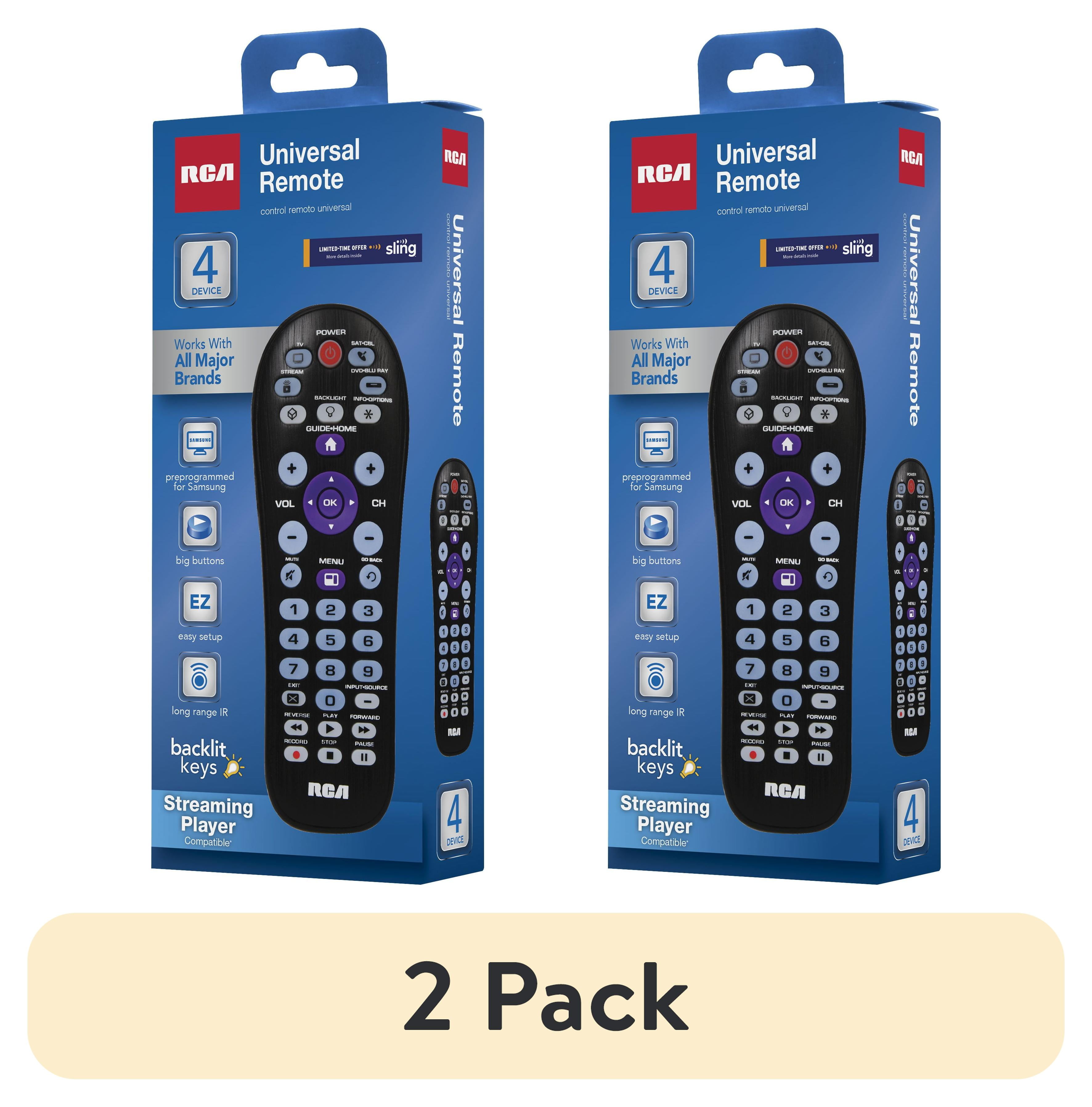 (2 pack) RCA 4-Device Universal Remote Streaming Player Compatible ...