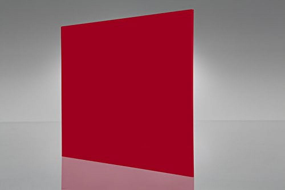 2 pack- RED ACRYLIC #2793- OPAQUE PLASTIC SHEET 1/8" Thick 12" X 12 ...