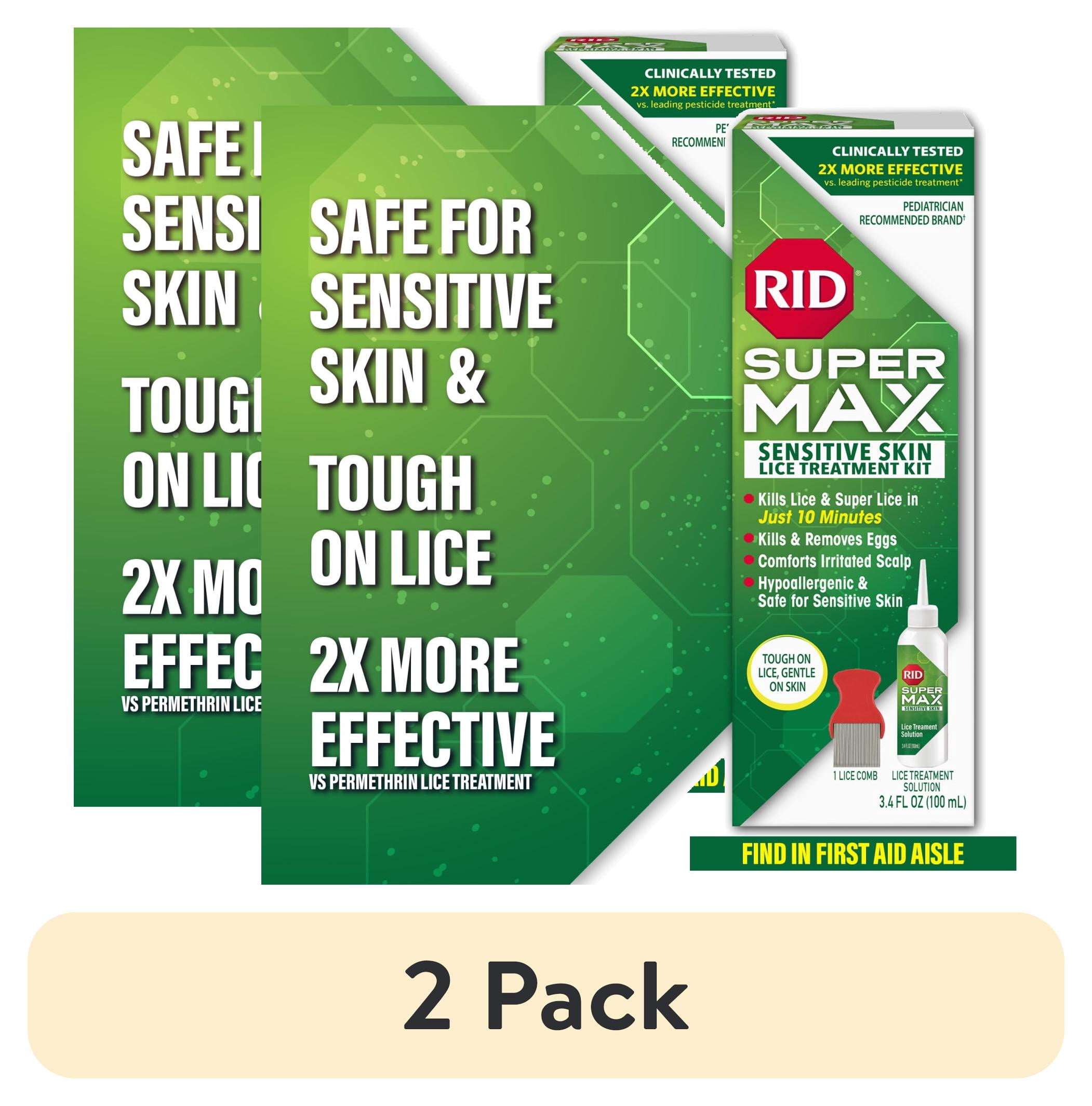 (2 pack) RID Super Max Sensitive Skin Lice Elimination Treatment, Kills ...