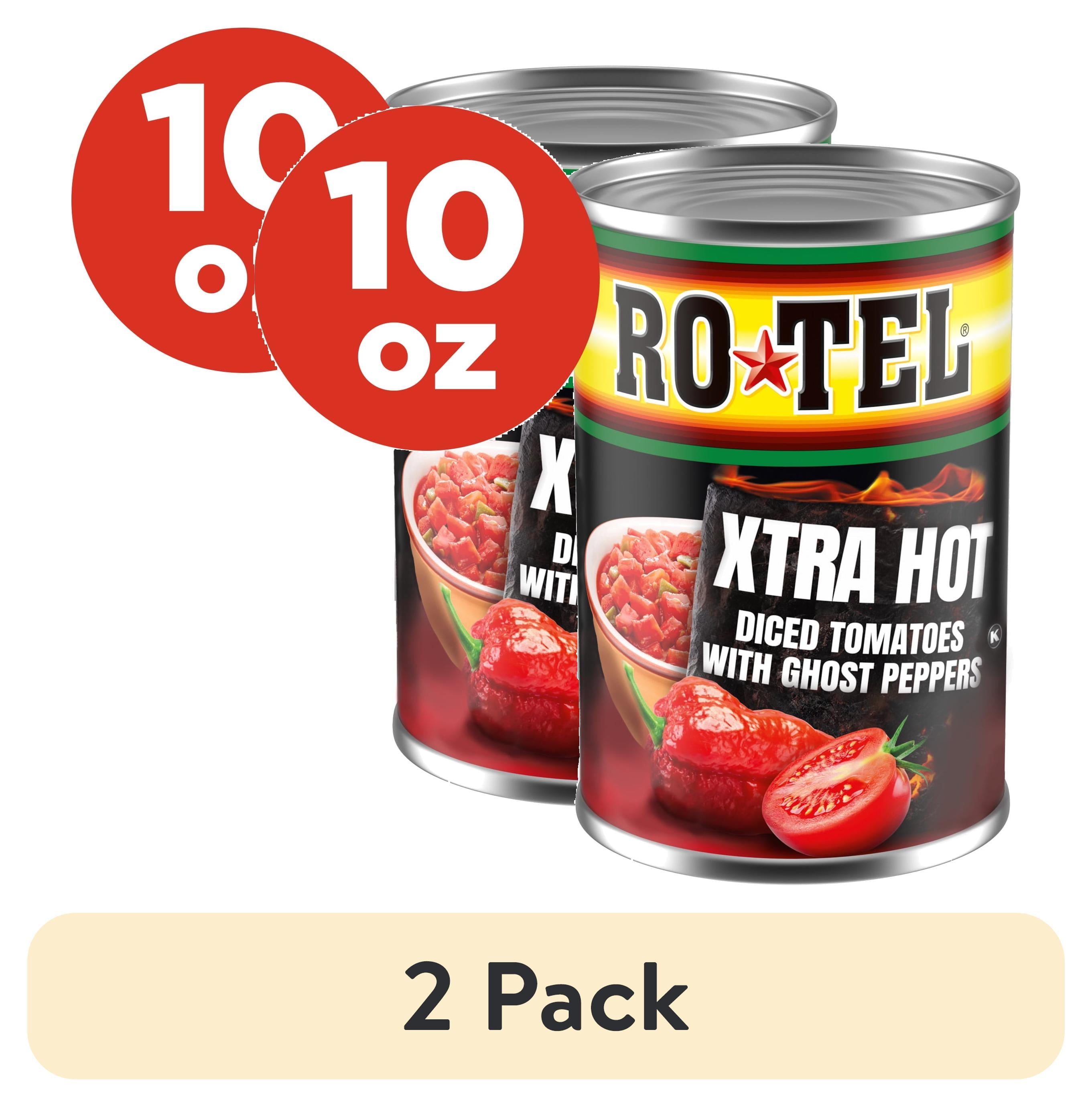 (2 pack) RO*TEL Xtra Hot Diced Tomatoes With Ghost Peppers, 10 oz ...