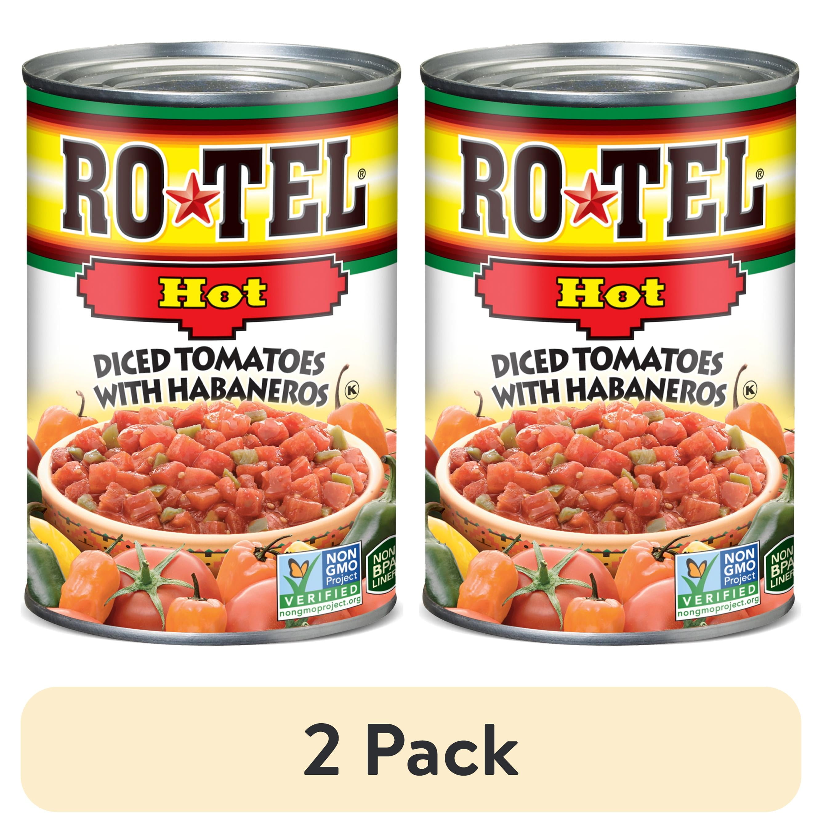 (2 pack) ROTEL Hot Diced Tomatoes with Habaneros, 10 oz - Walmart.com