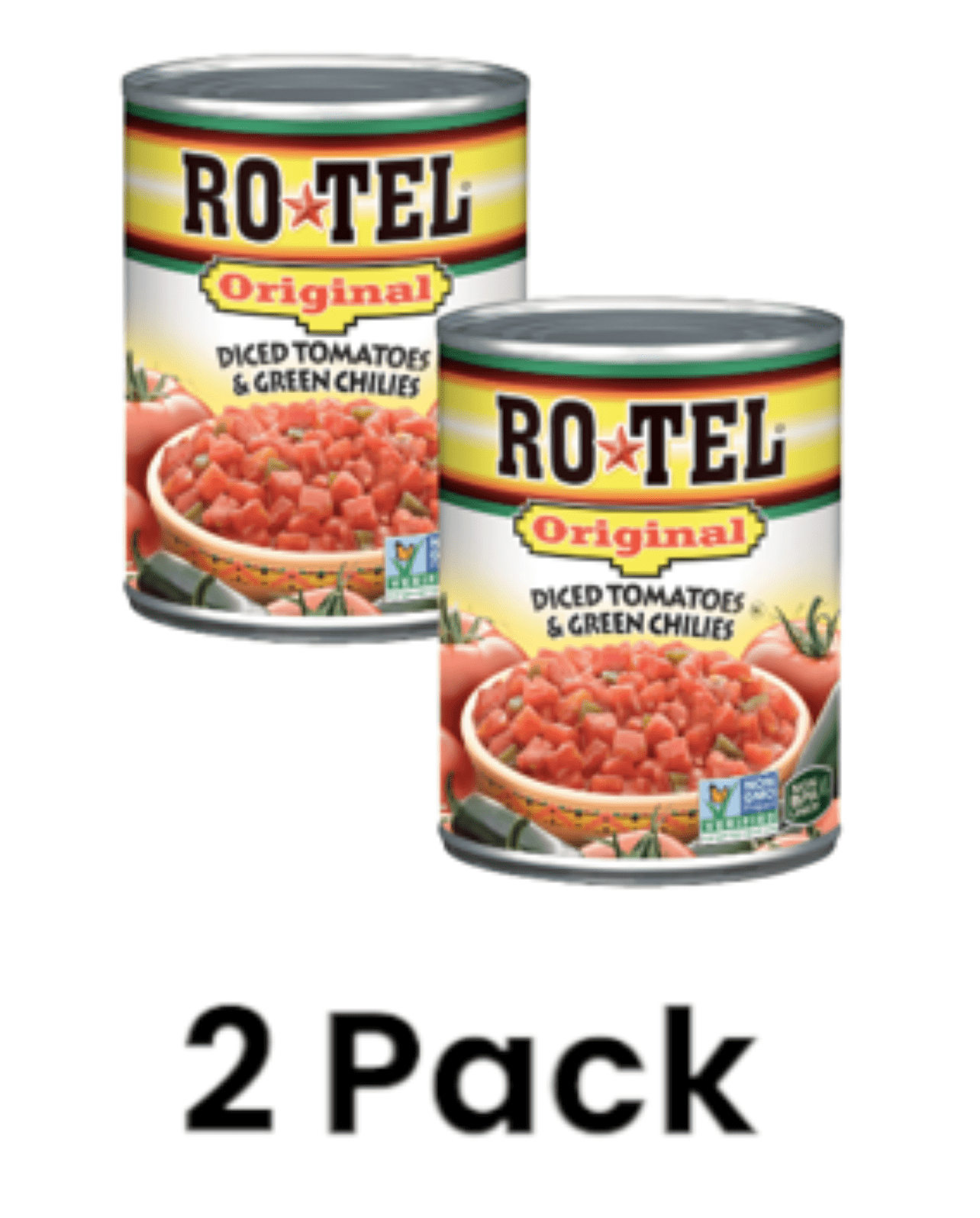 RO*TEL, Diced Tomatoes and Green Chilies, 10 oz, 2 Pack - Walmart.com