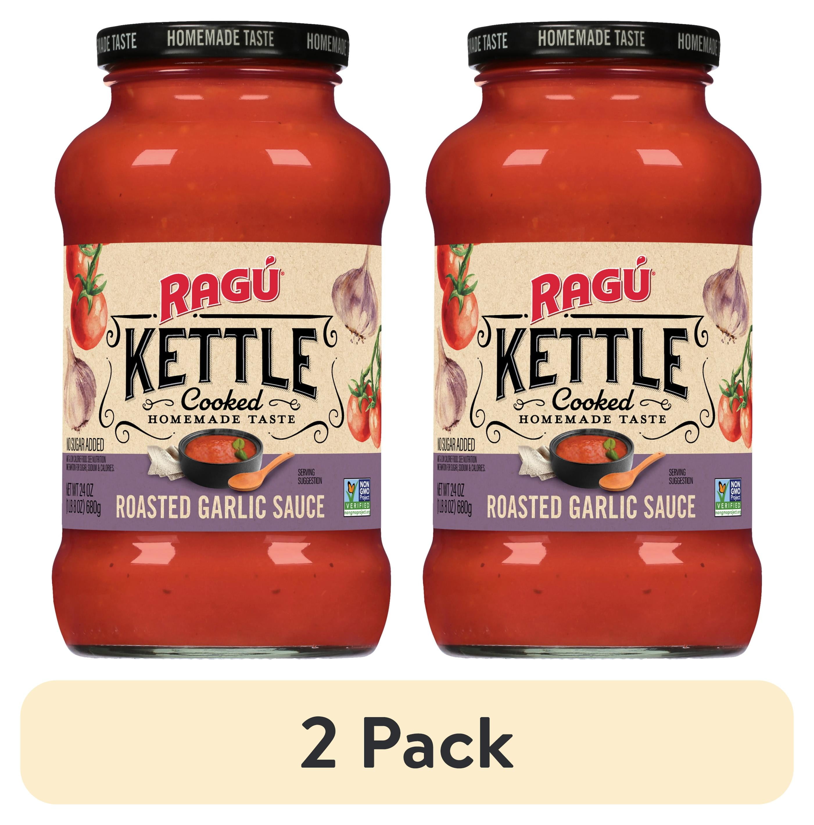 (2 pack) RAGU Kettle Cooked Roasted Garlic Pasta Sauce, 24 oz - Walmart.com