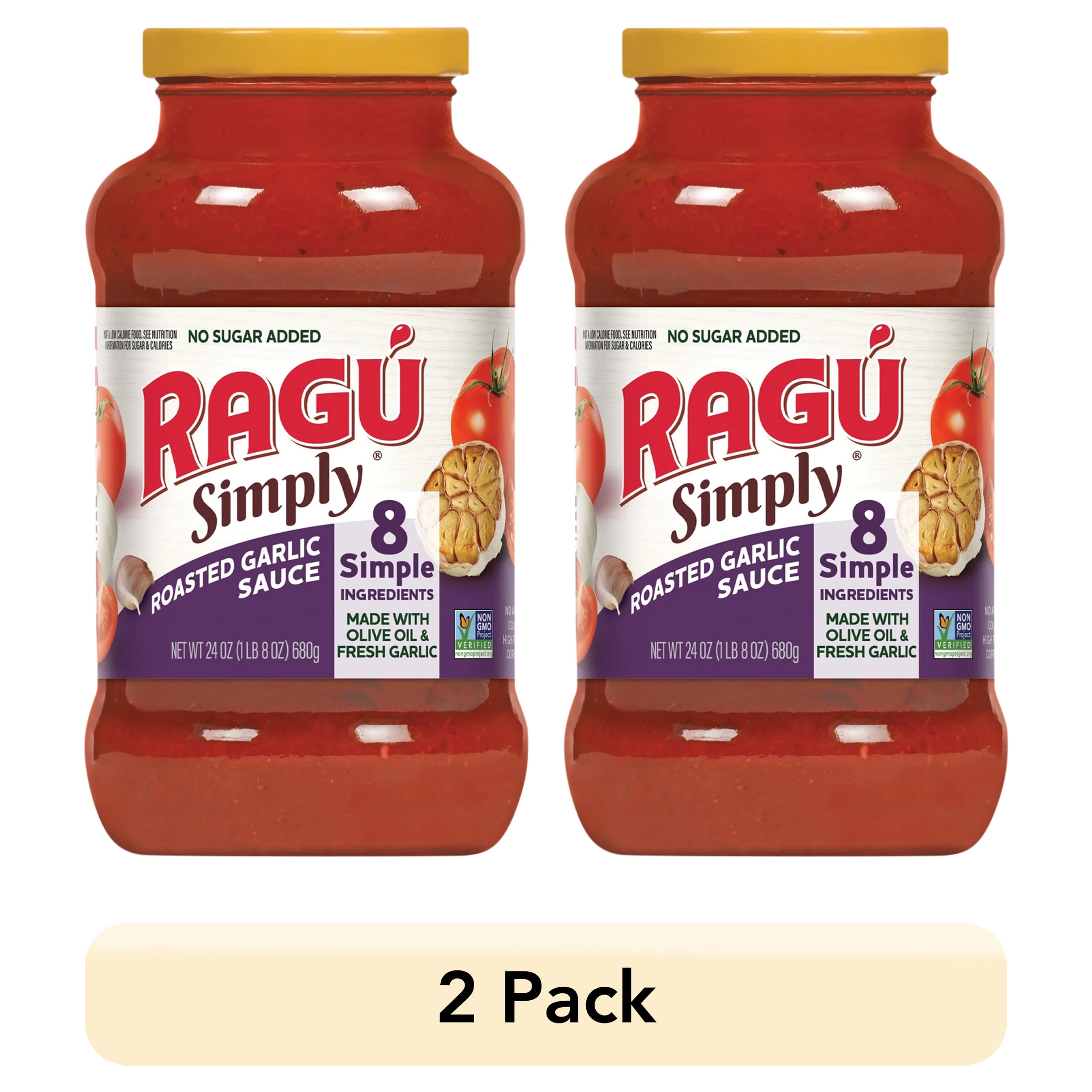 (2 pack) Ragu Simply Roasted Garlic Pasta Sauce, 24 oz - Walmart.com