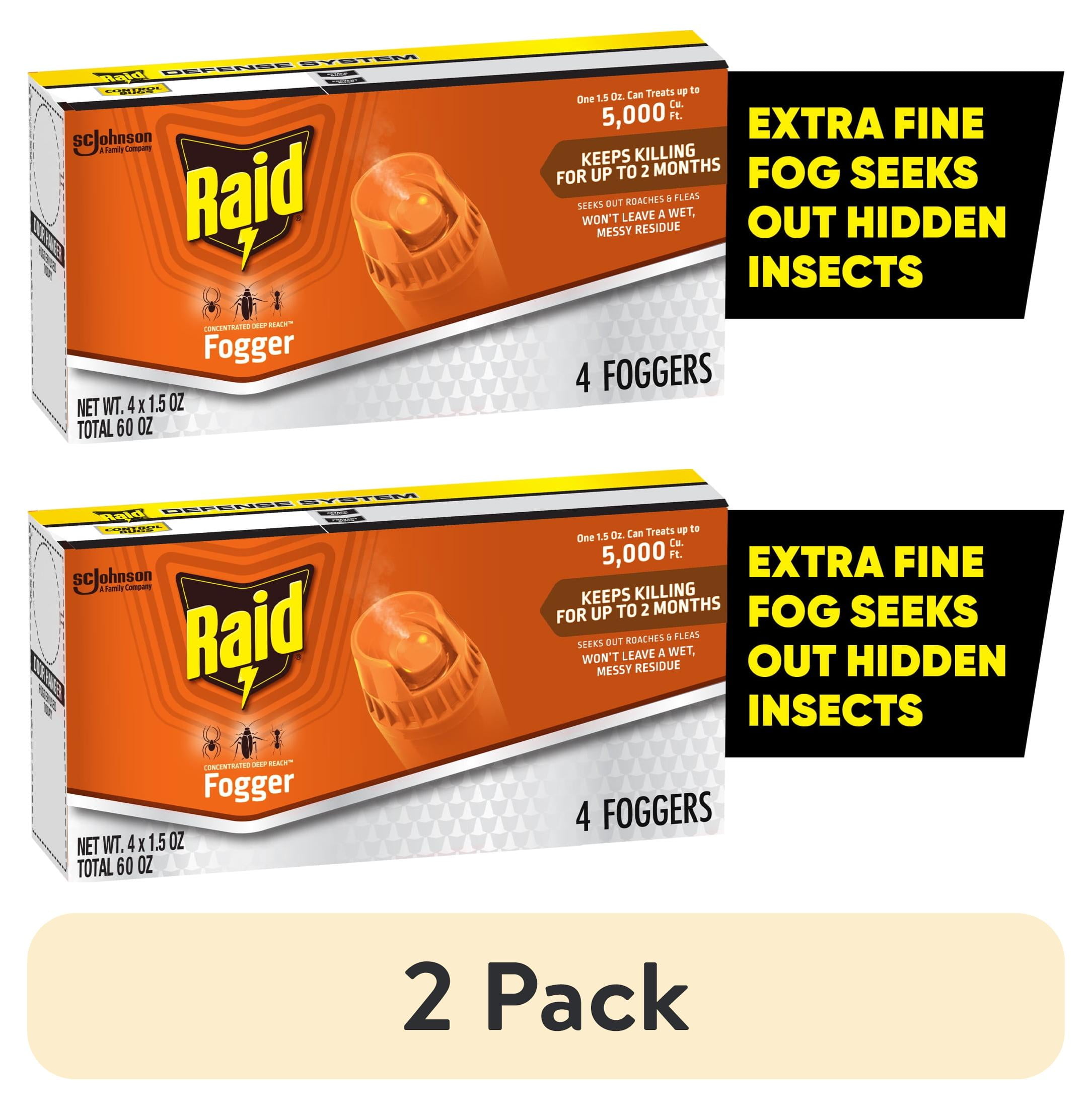 (2 pack) Raid Concentrated Deep Reach Pest Insect Killer & Roach Fogger ...