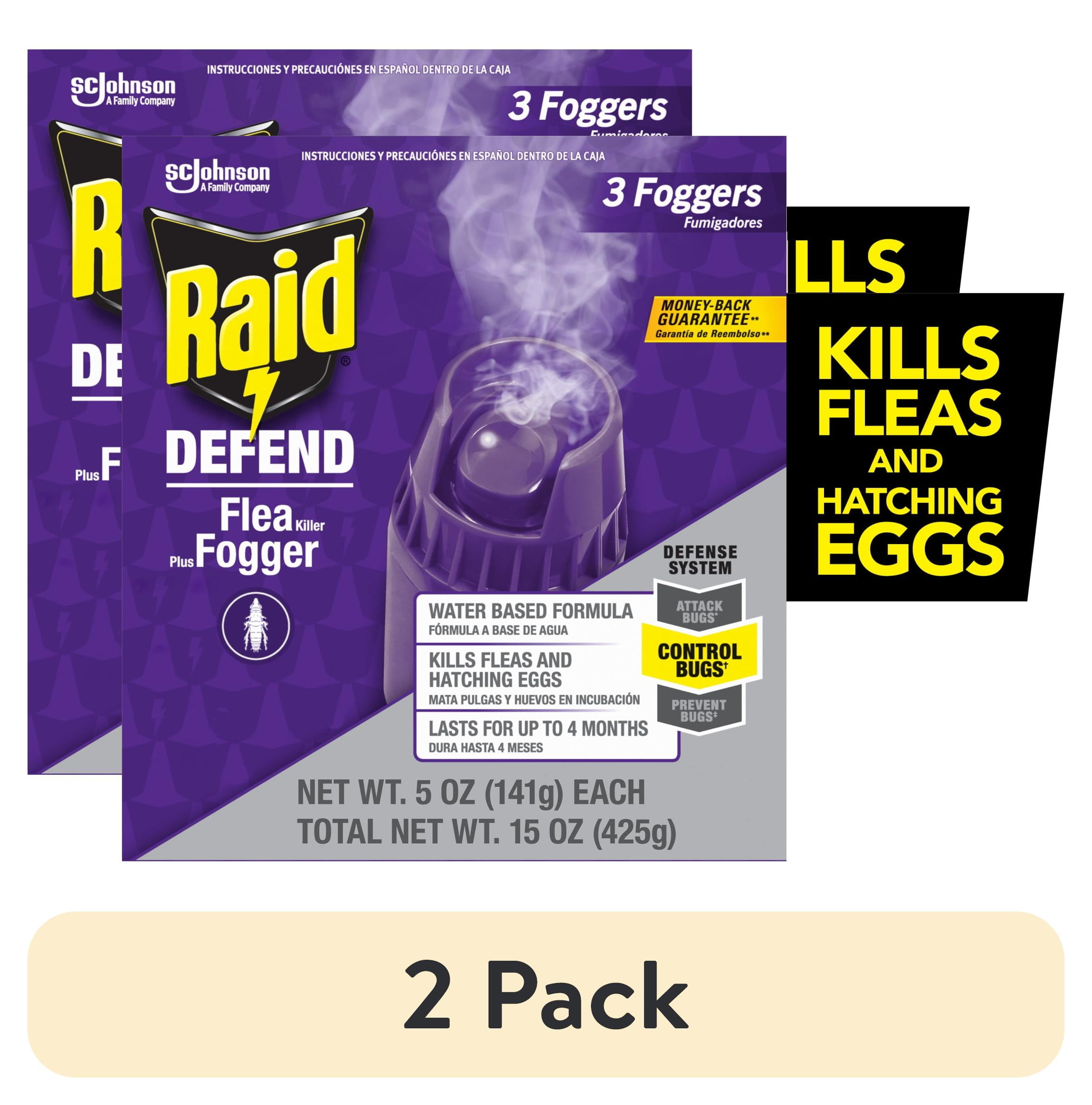 (2 pack) Raid Flea Killer Plus Fogger, Room Treatment Flea Bomb Kills ...