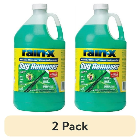 (2 pack) Rain-X Bug Remover Windshield Washer Fluid, 1 Gallon, Streak ...