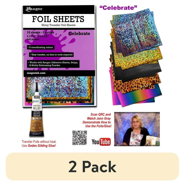 (2 pack) Ranger Foil Sheets Astd Shiny 10pc - Walmart Business Supplies