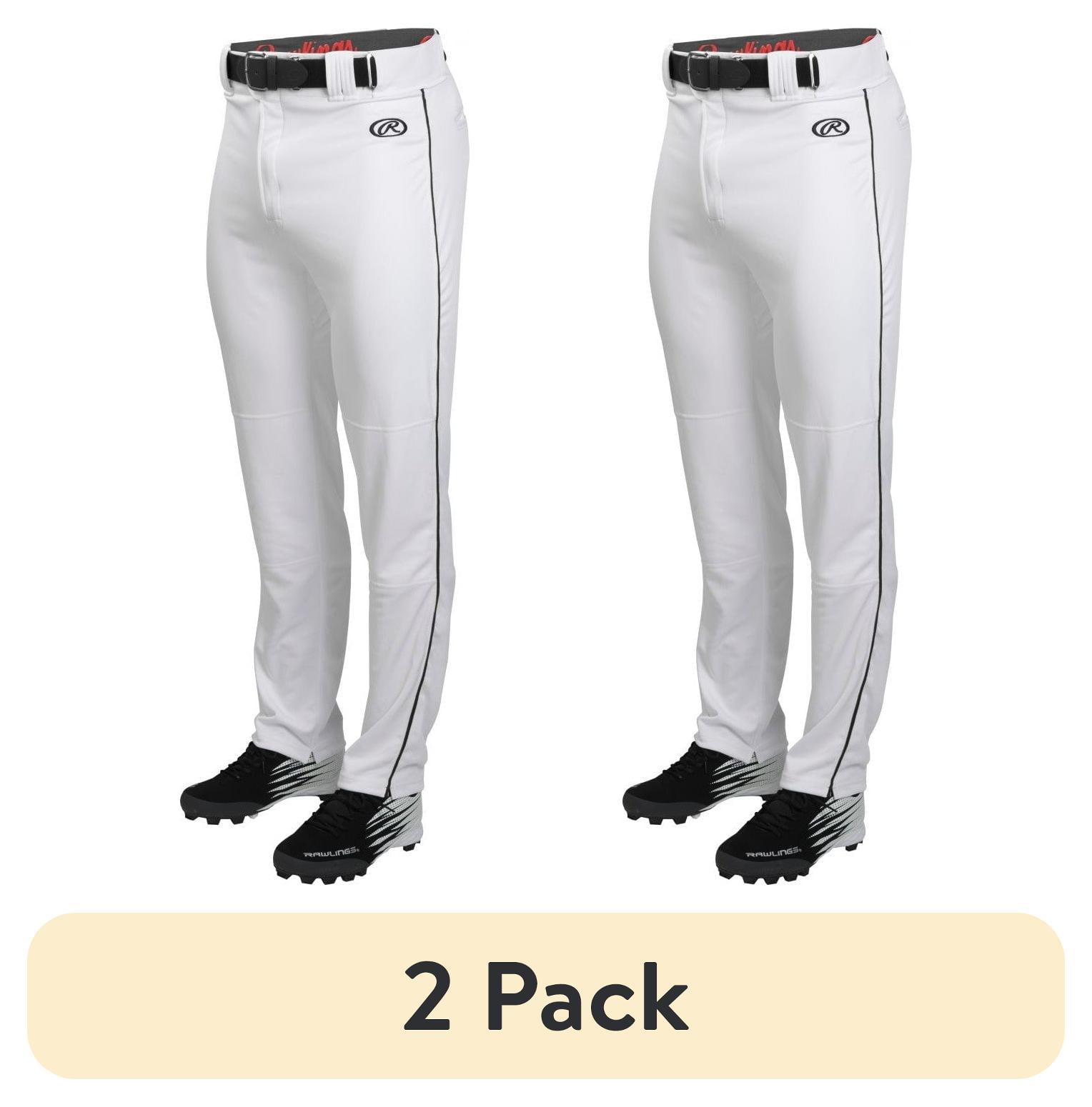 (2 pack) Rawlings Youth Launch 1/8" Piped Pant | White/Black | SML ...