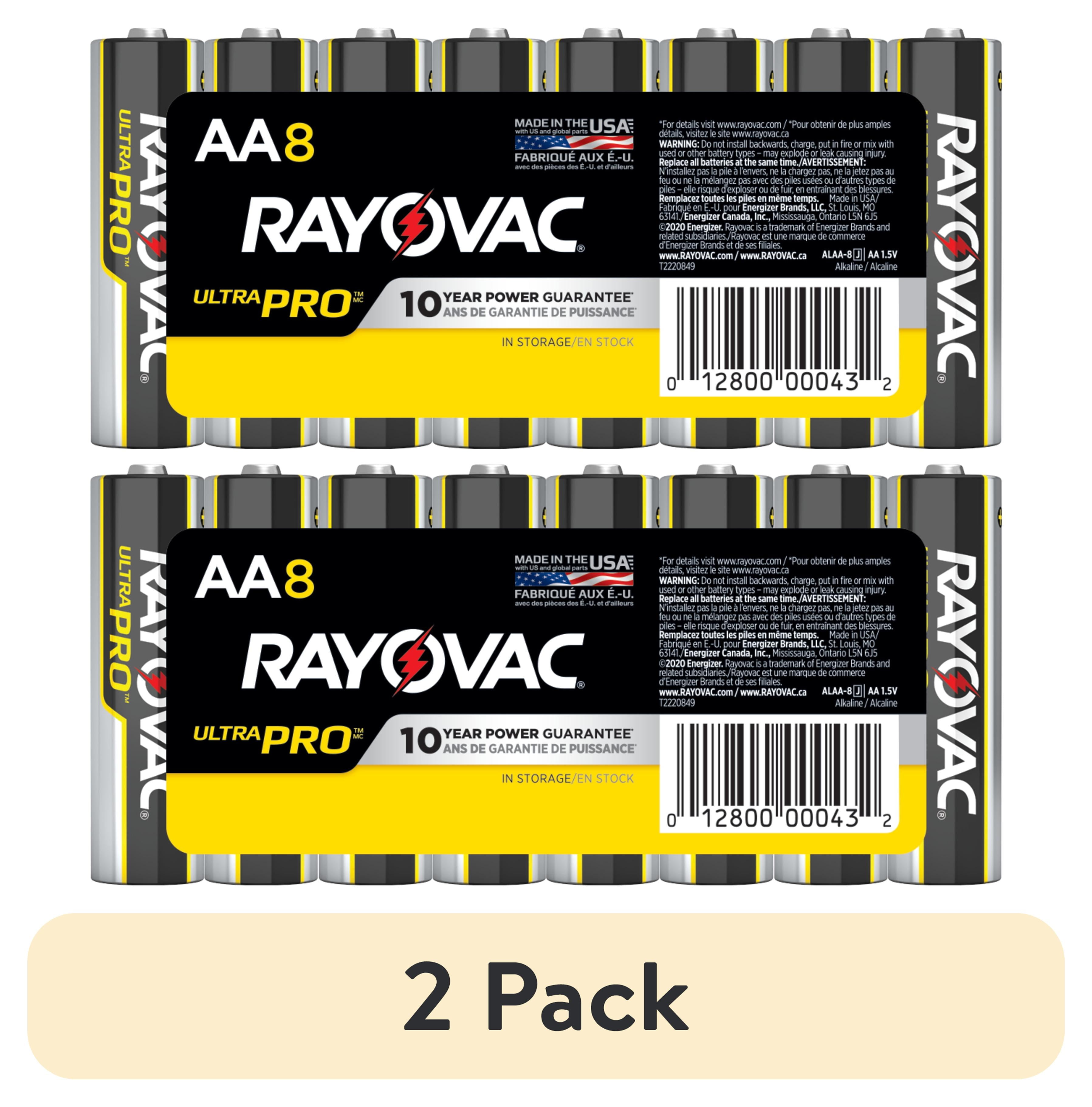(2 pack) Rayovac Ultra Pro Alkaline AA Batteries, 8 Pack - Walmart.com