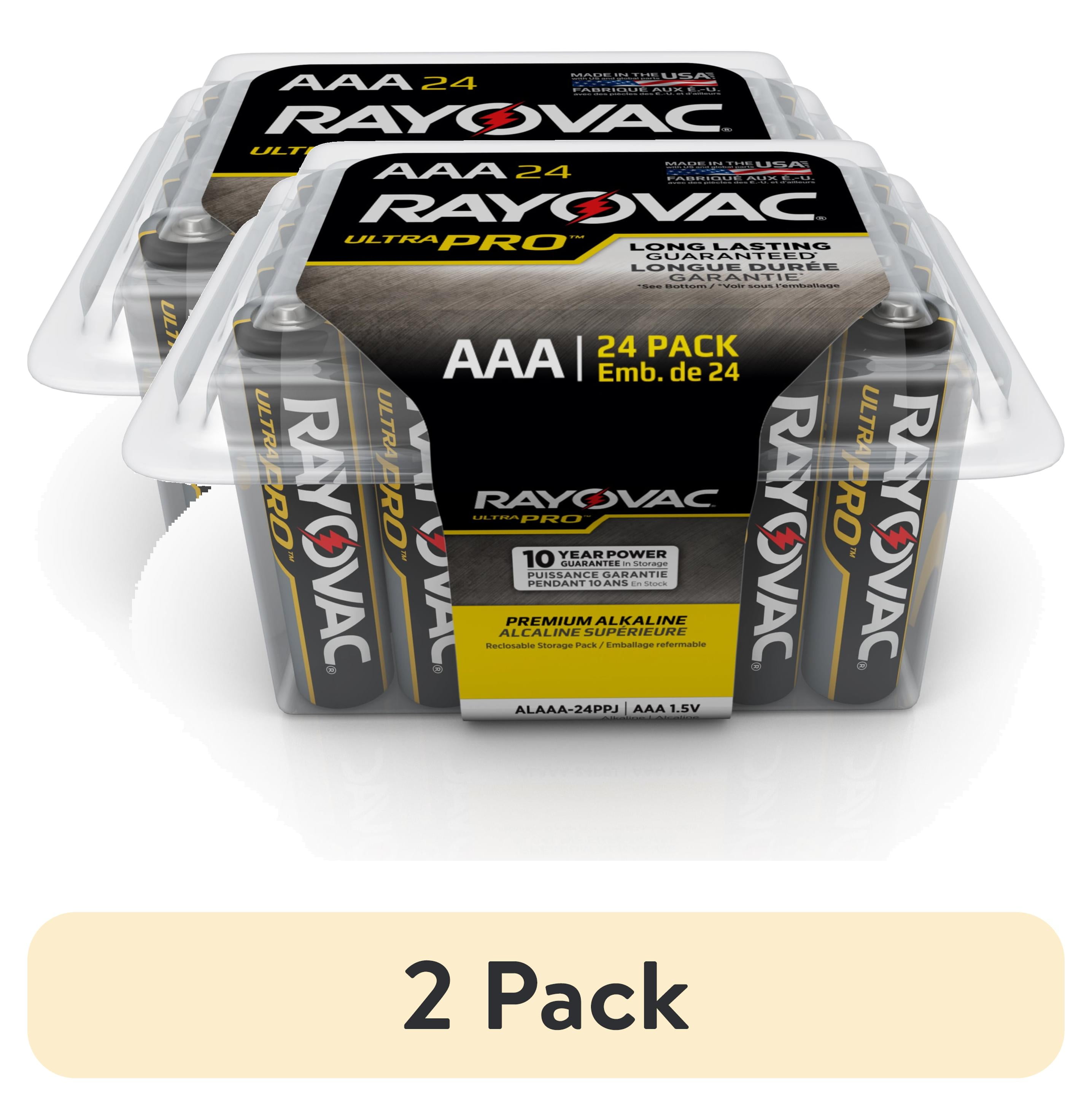 (2 pack) Rayovac UltraPro Alkaline, AAA Batteries, 24 Count - Walmart.com