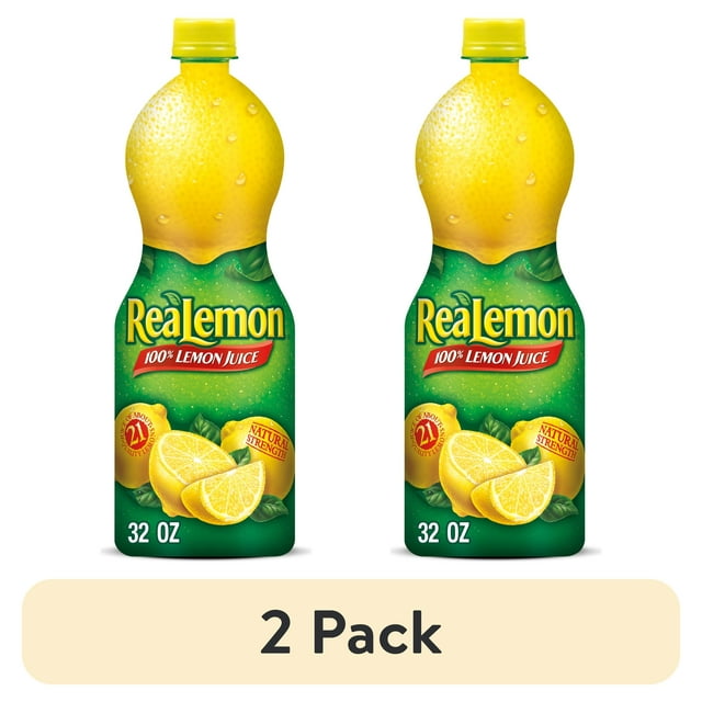 (2 pack) ReaLemon 100% Lemon Juice, 32 fl oz bottle - Walmart.com