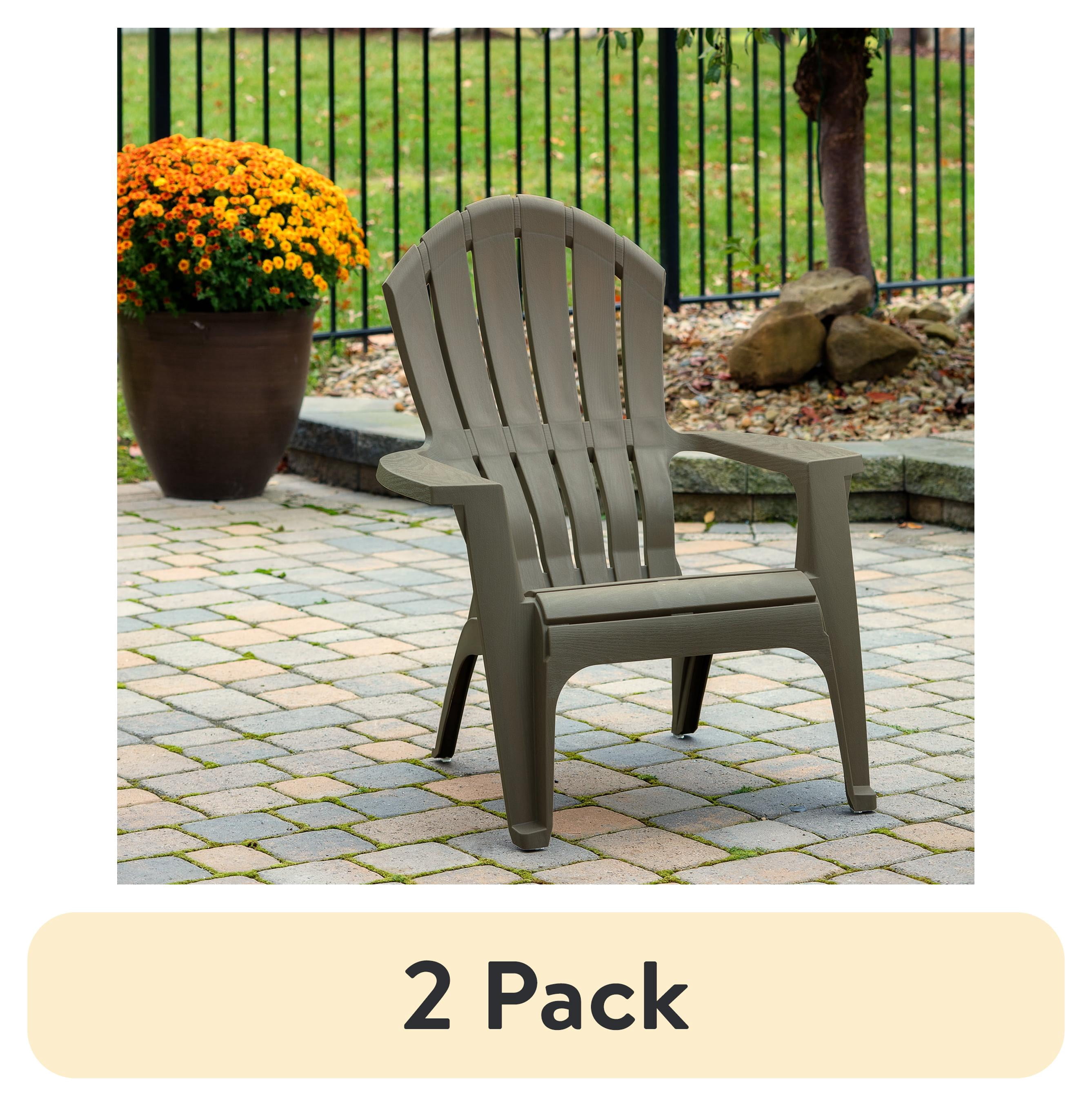 (2 pack) Real Comfort Outdoor Resin Stackable Adirondack Chair, Gray ...