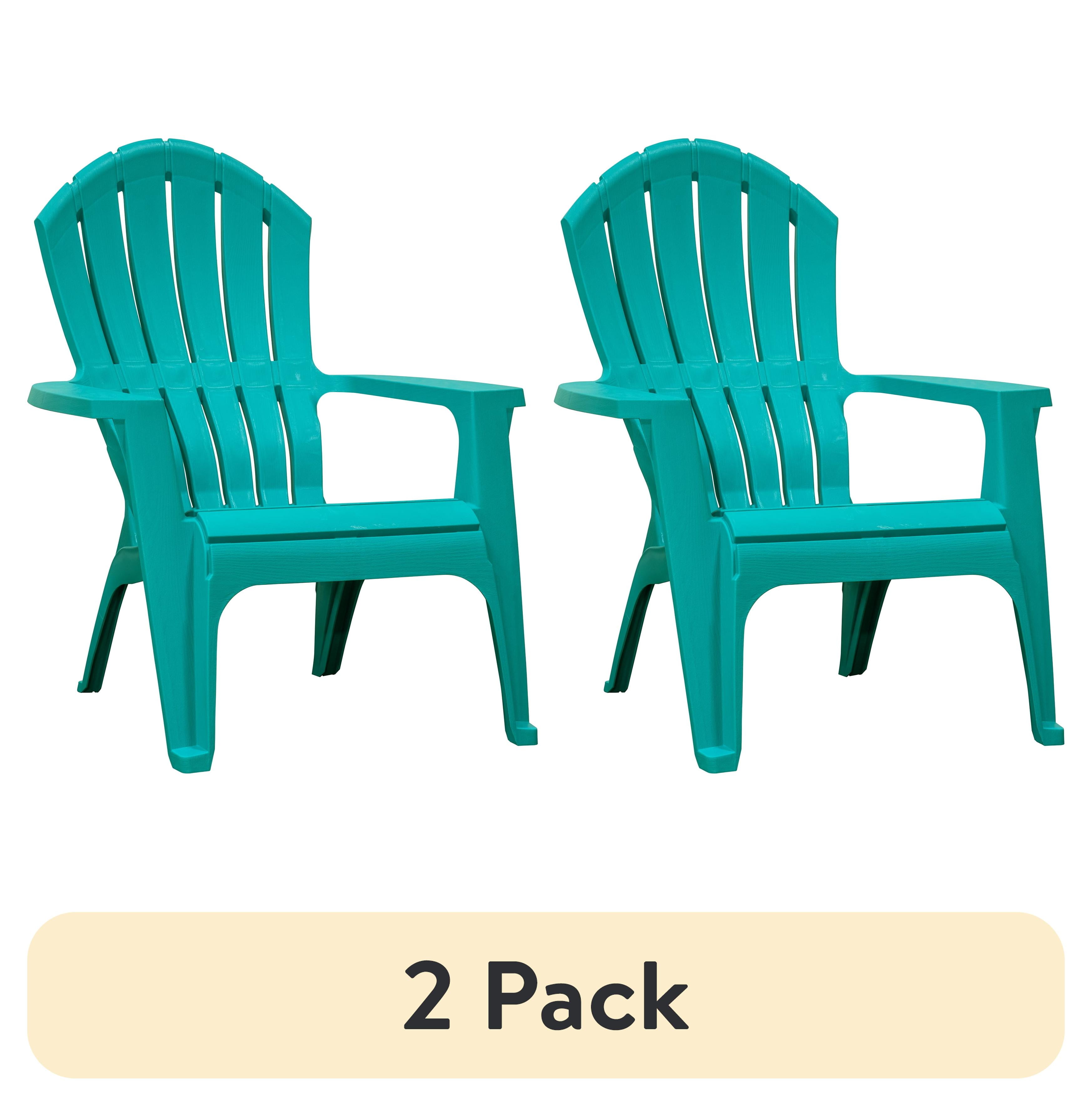 (2 pack) Real Comfort Outdoor Resin Stackable Adirondack Chair, Teal ...