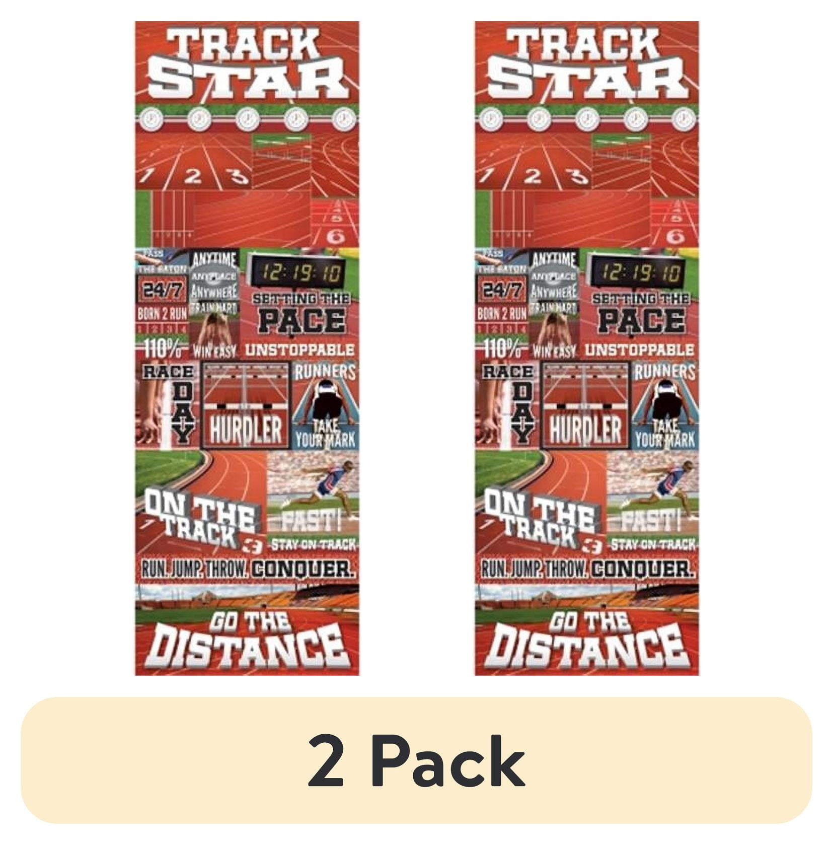 (2 pack) Real Sport Die-Cut Cardstock Stickers 4.25"X13"-Track Graphic ...