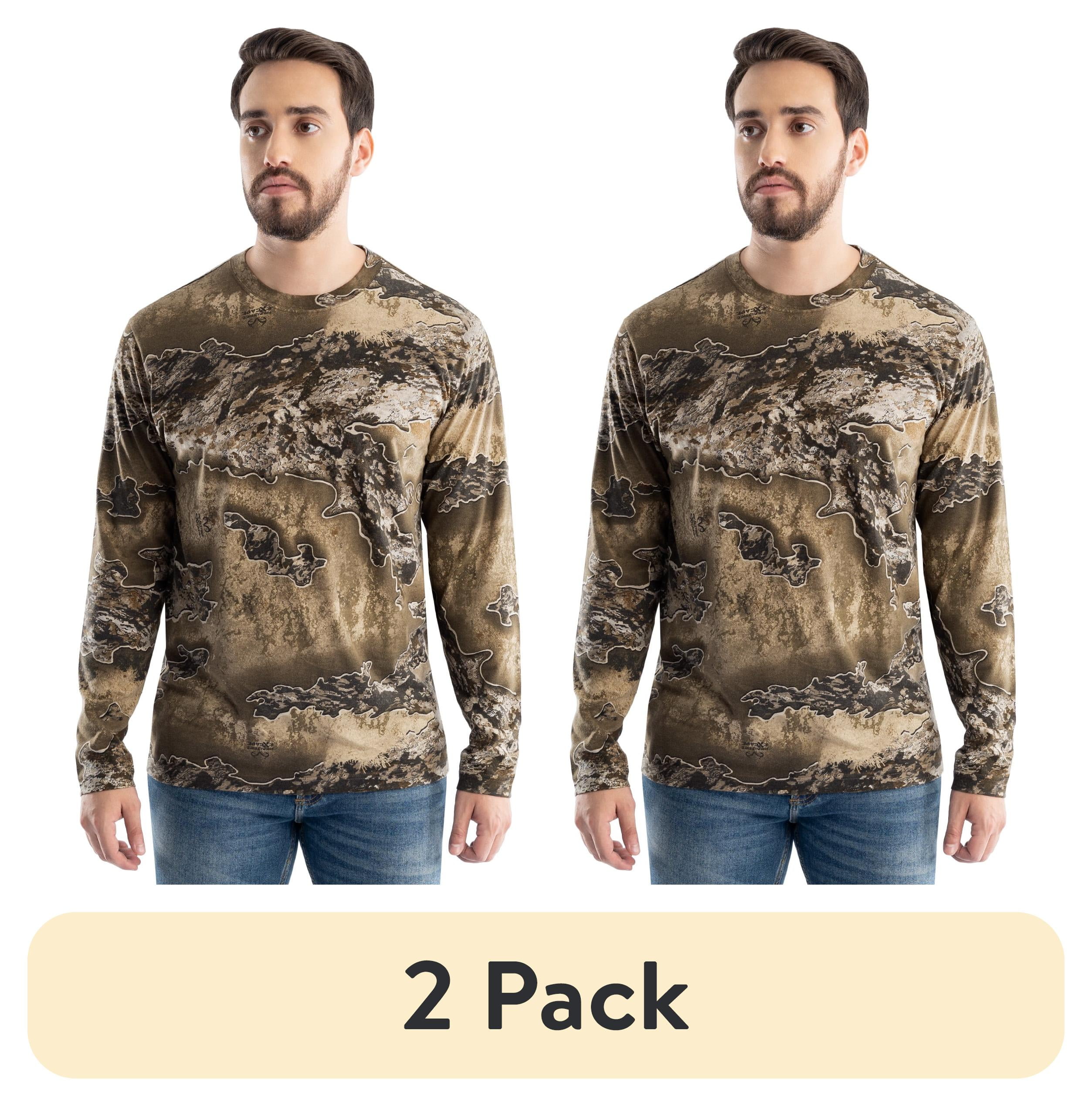 (2 pack) Realtree Men's Long Sleeve Scent Control Hunting Camouflage T ...
