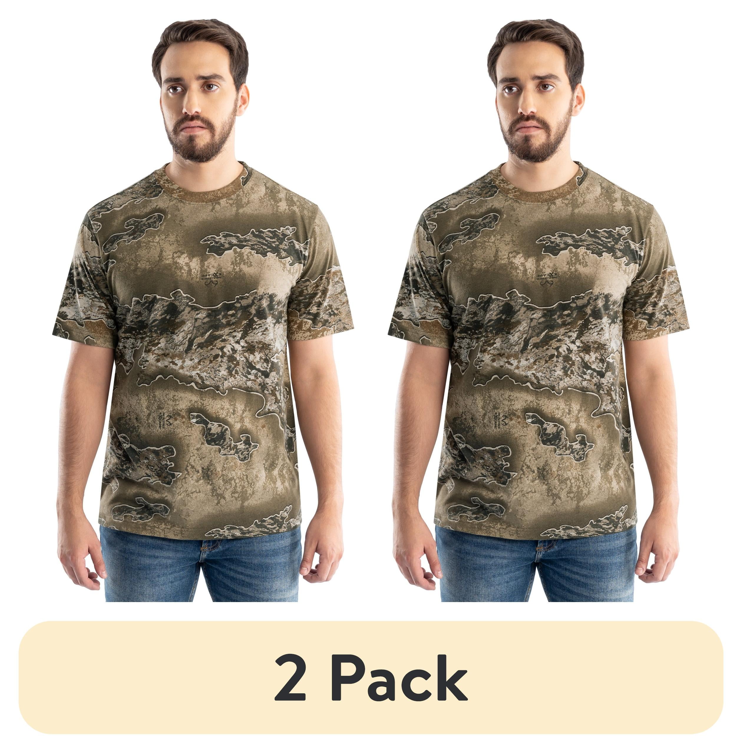 (2 pack) Realtree Men's Short Sleeve Scent Control Hunting Camouflage T ...