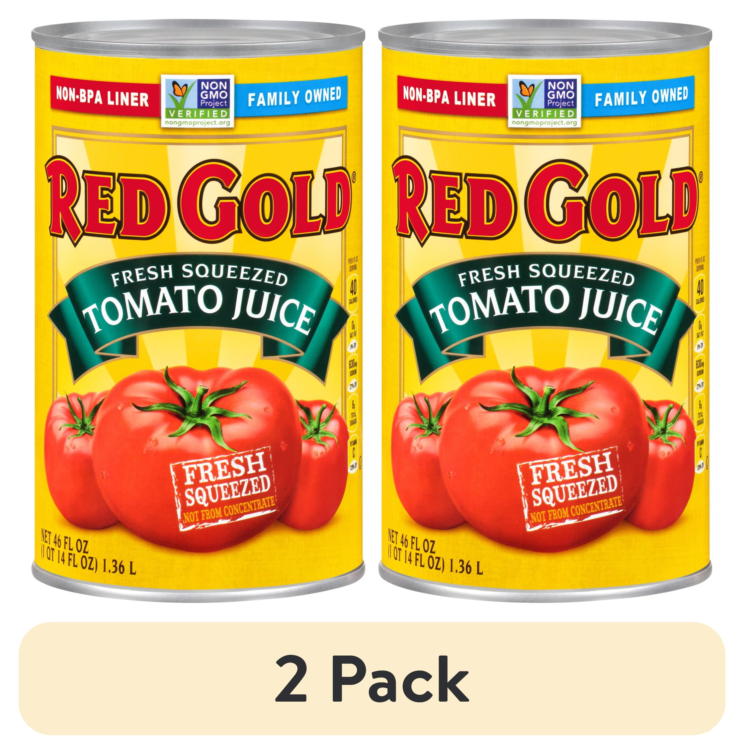 (2 pack) Red Gold Fresh Squeezed Tomato Juice, 46 oz Can - Walmart.com
