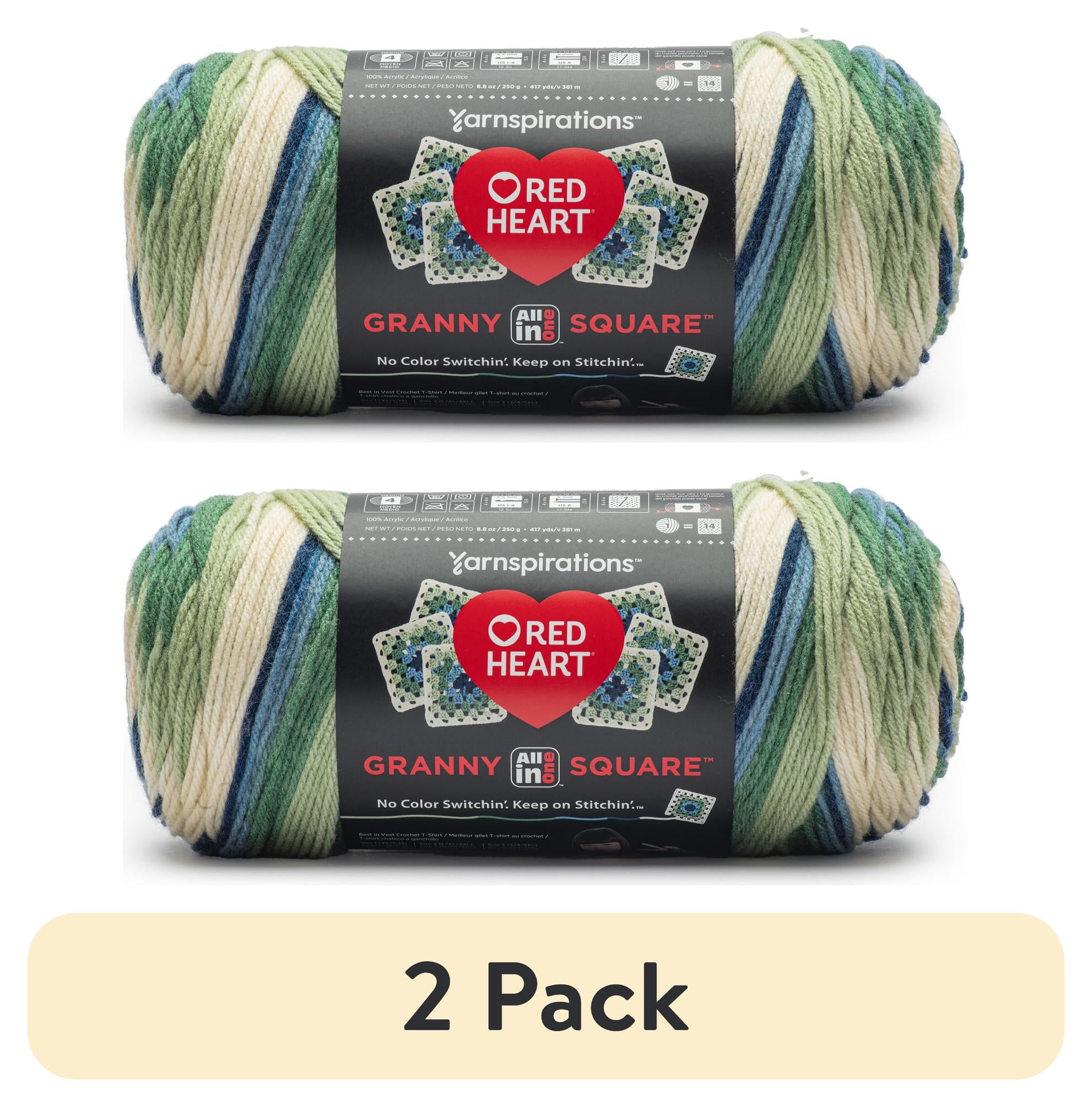 (2 pack) Red Heart Granny Square Yarn, Aran - Lilypad, #4 Medium ...