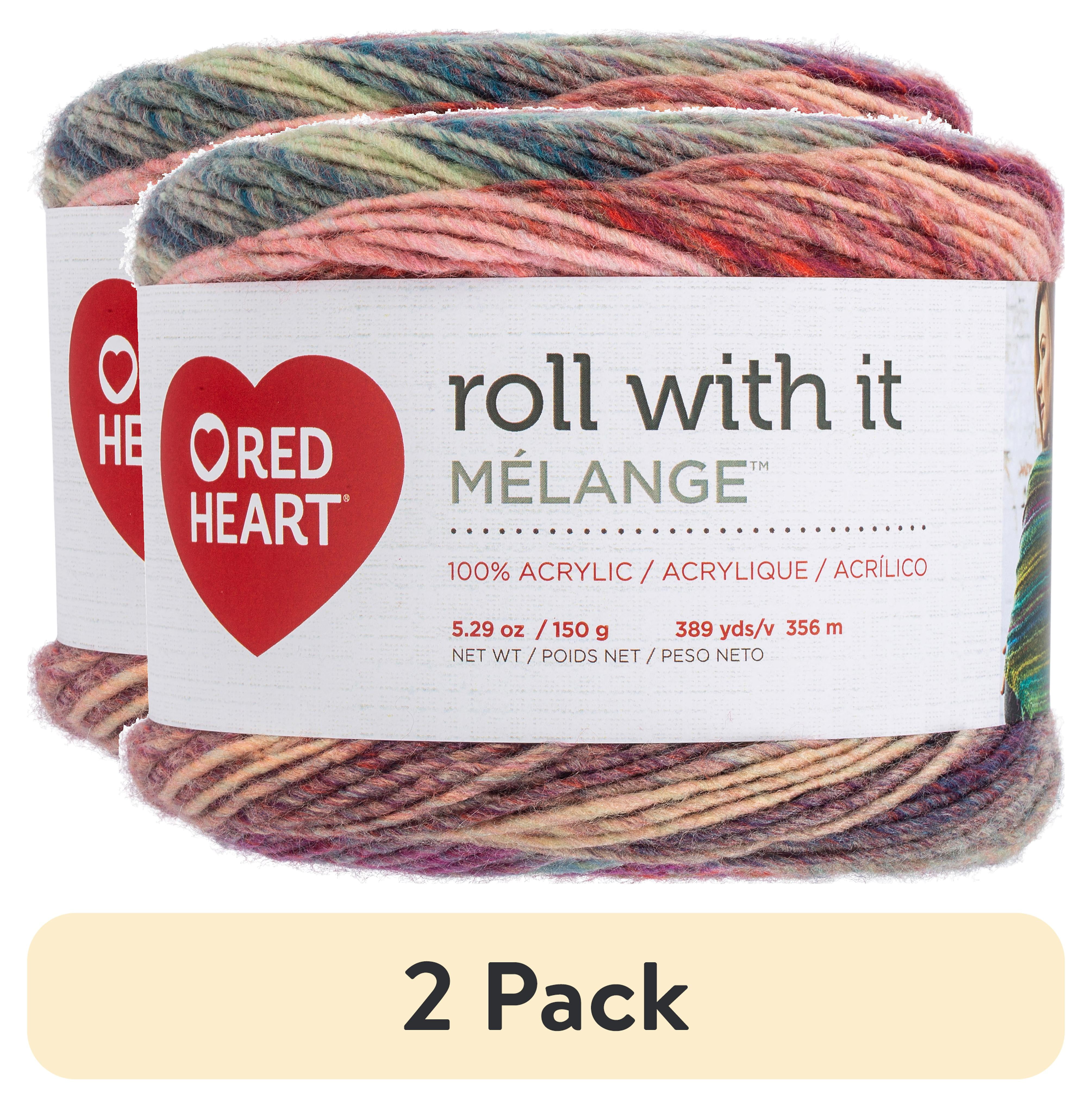 (2 pack) Red Heart Roll With It Melange Yarn-Hollywood - Walmart.com