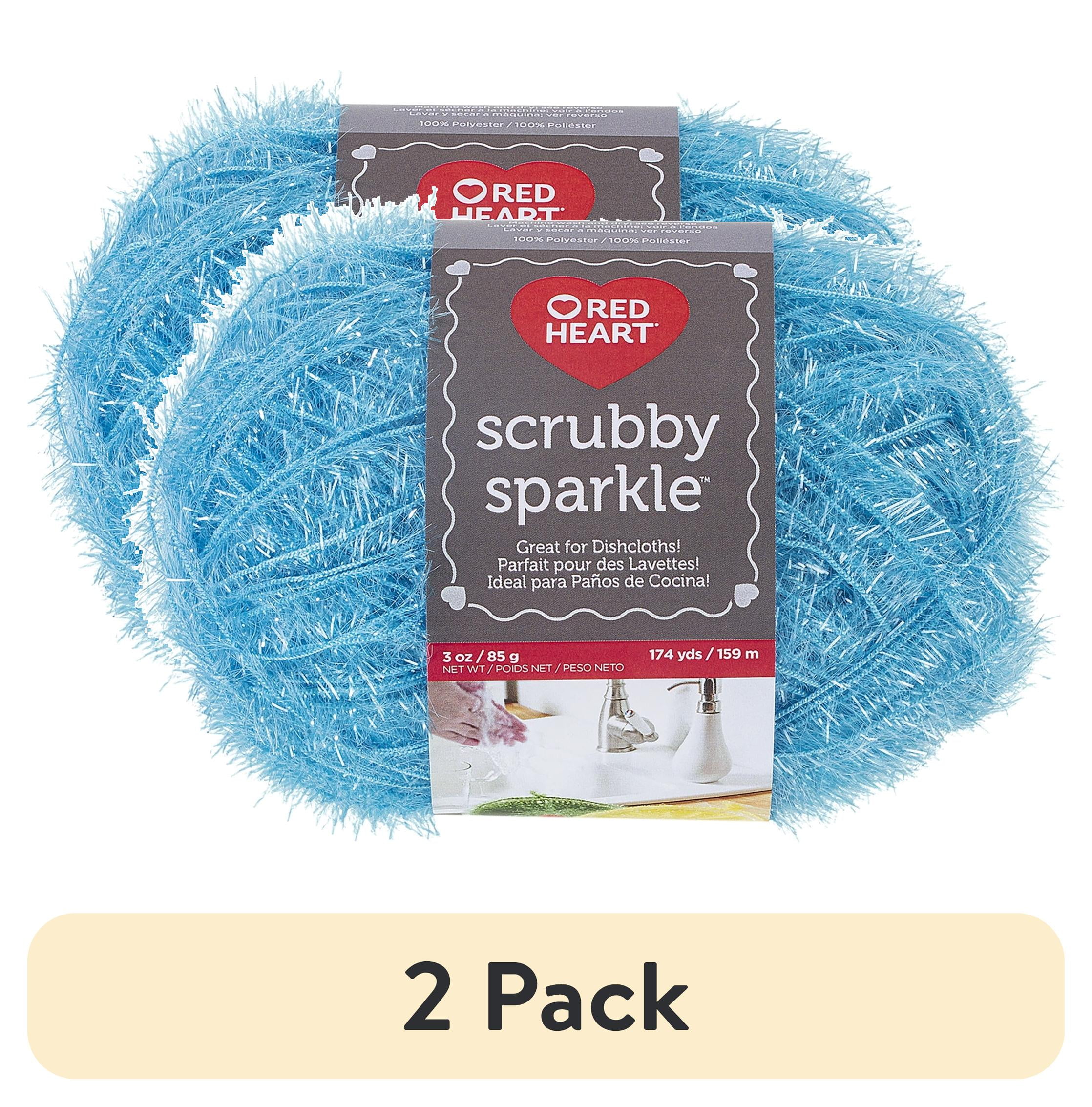 (2 pack) Red Heart® Scrubby Sparkle™ 4 Worsted (Medium) Polyester Yarn ...