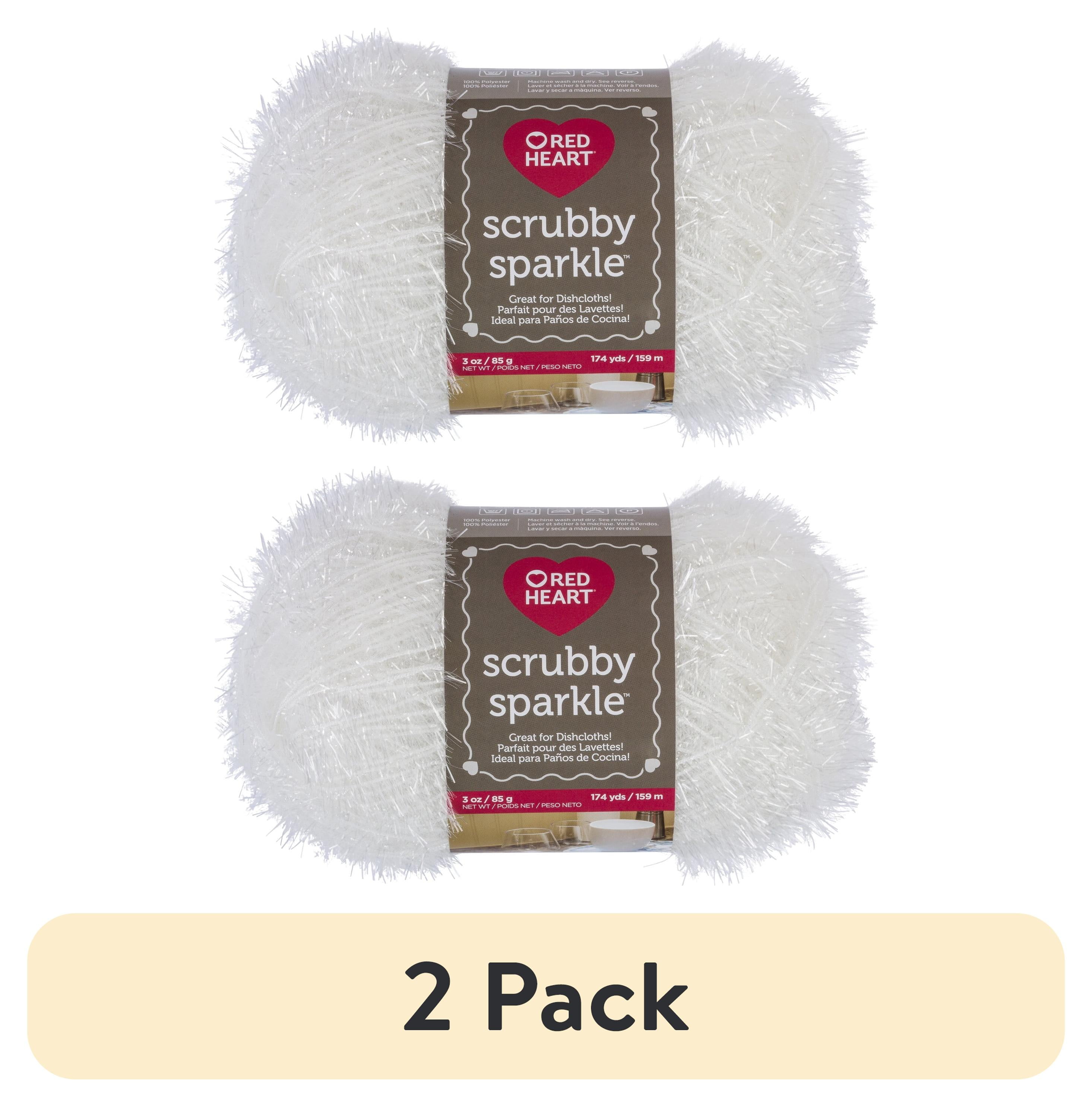 (2 pack) Red Heart® Scrubby Sparkle™ 4 Worsted (Medium) Polyester Yarn ...