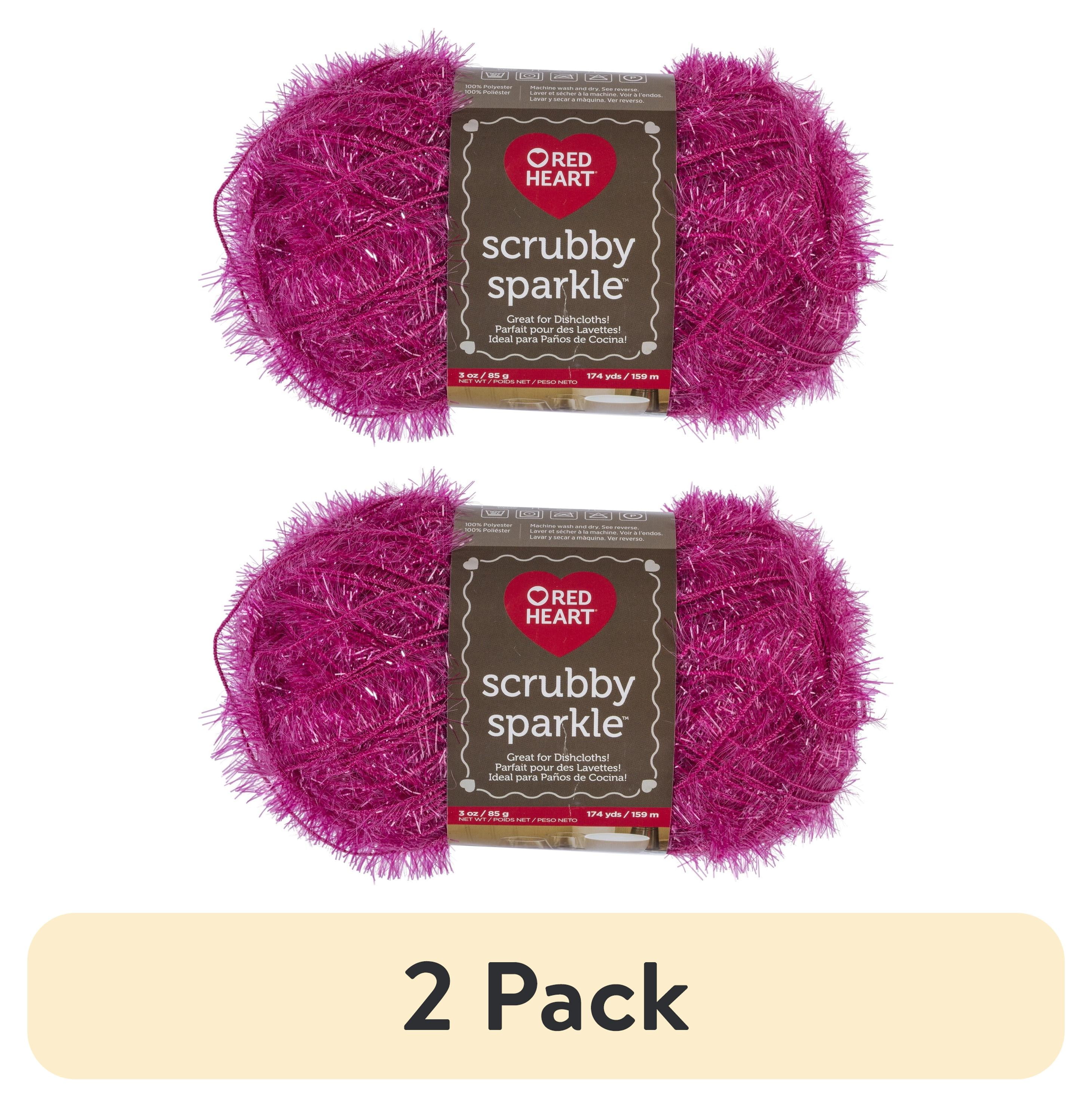 (2 pack) Red Heart® Scrubby Sparkle™ 4 Worsted (Medium) Polyester Yarn ...
