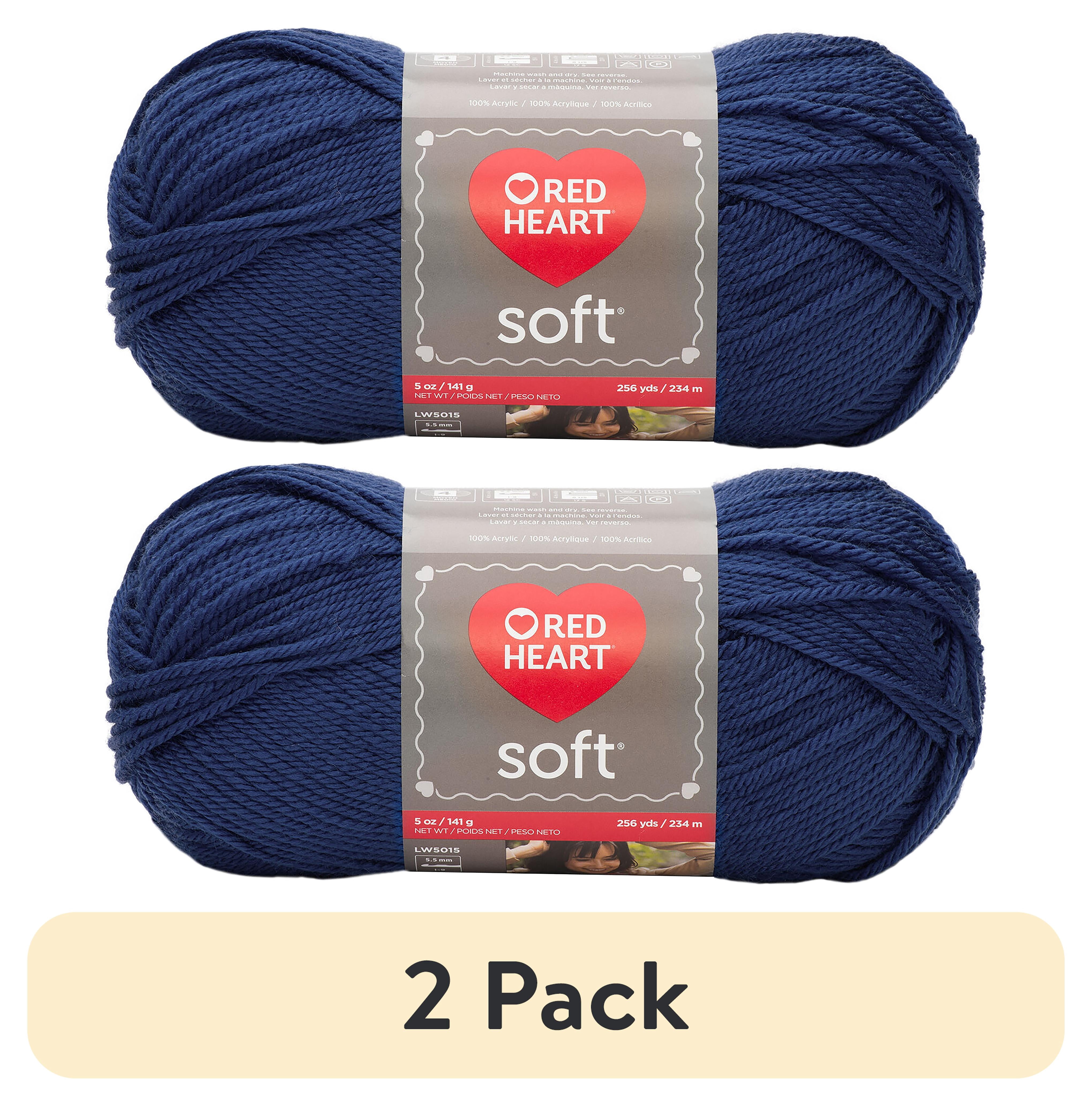 (2 pack) Red Heart Soft Yarn, Royal Blue, 5oz(141g), Medium, Acrylic ...