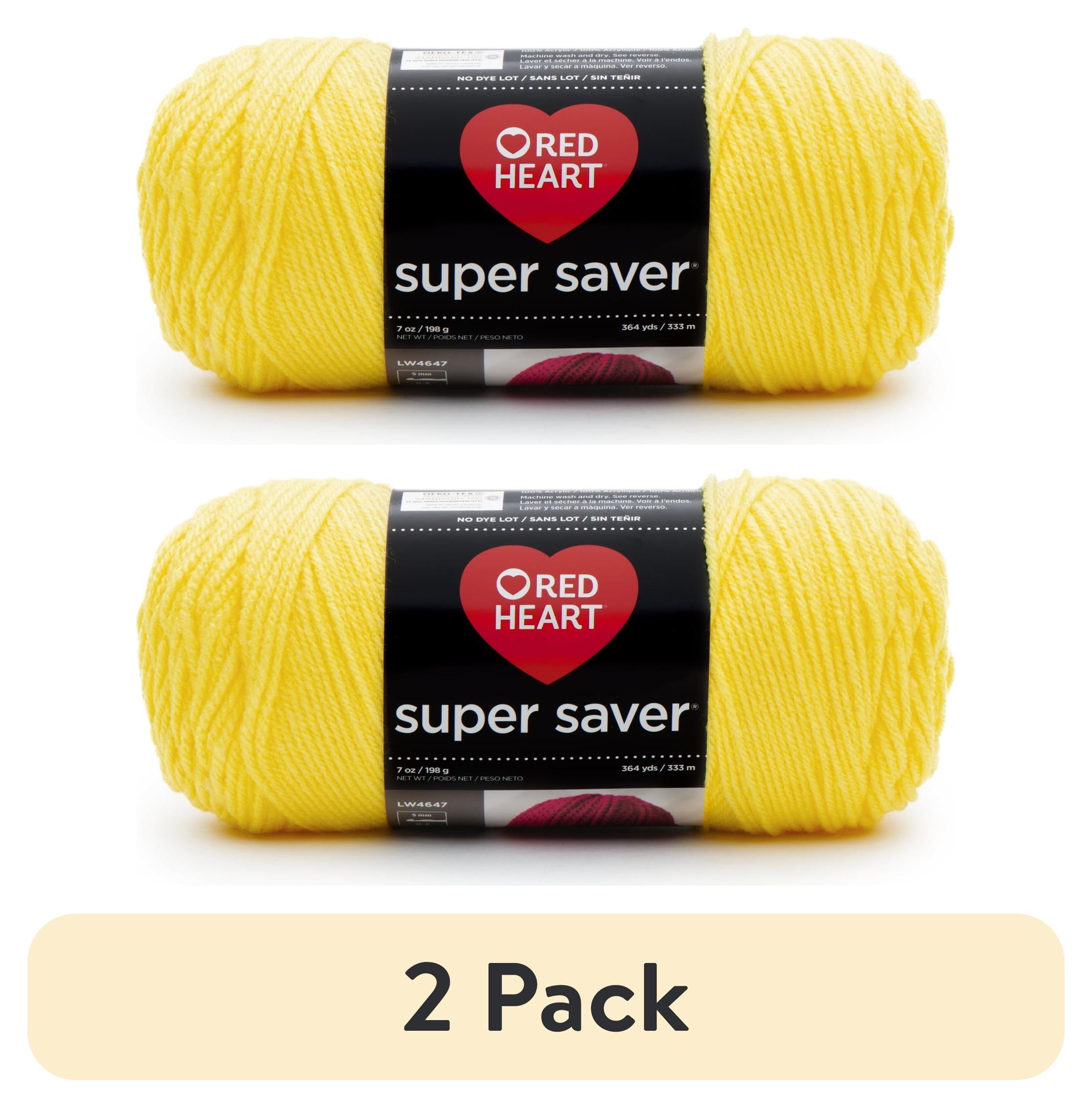 (2 pack) Red Heart® Super Saver™ #4 Worsted Acrylic Yarn, Brightyellow ...