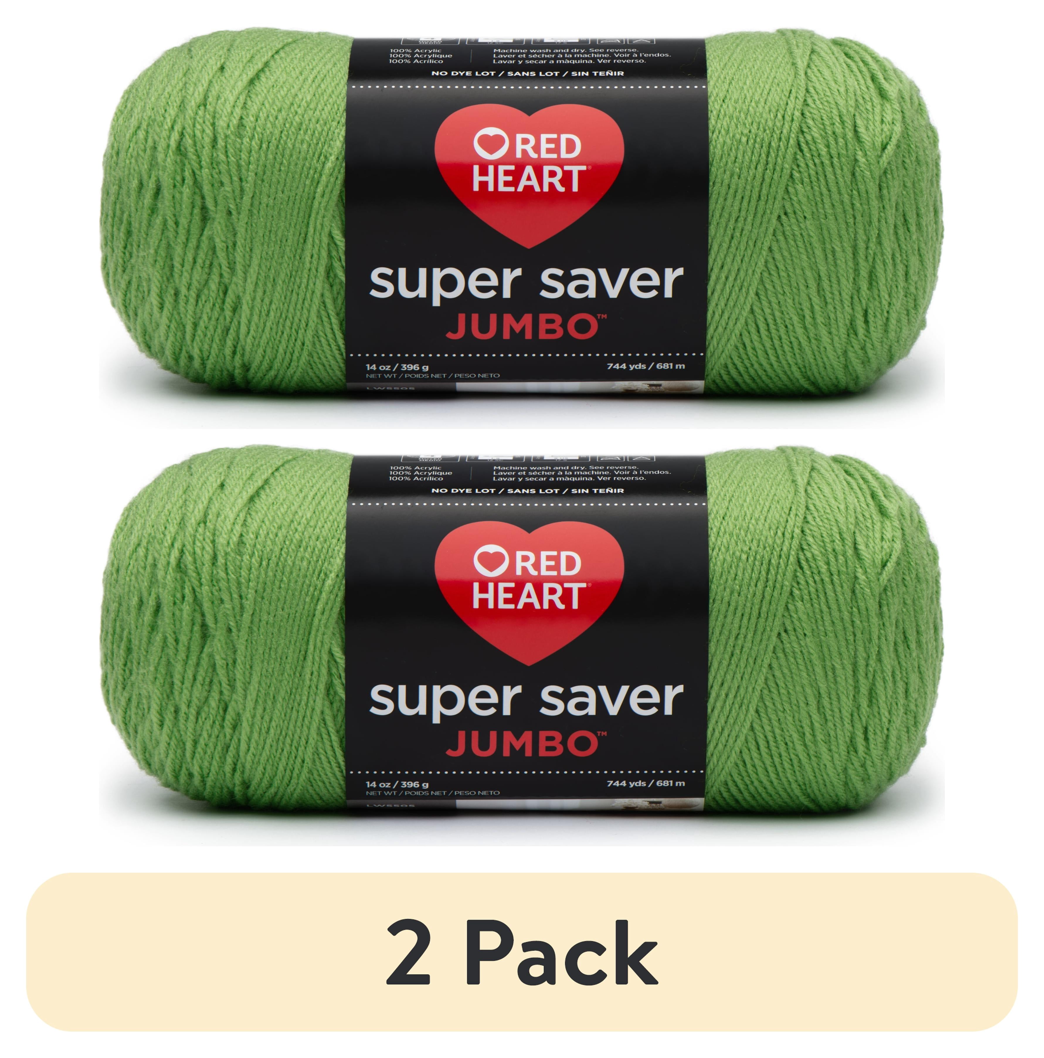 (2 pack) Red Heart Super Saver Jumbo Yarn, Available in Multiple Colors ...
