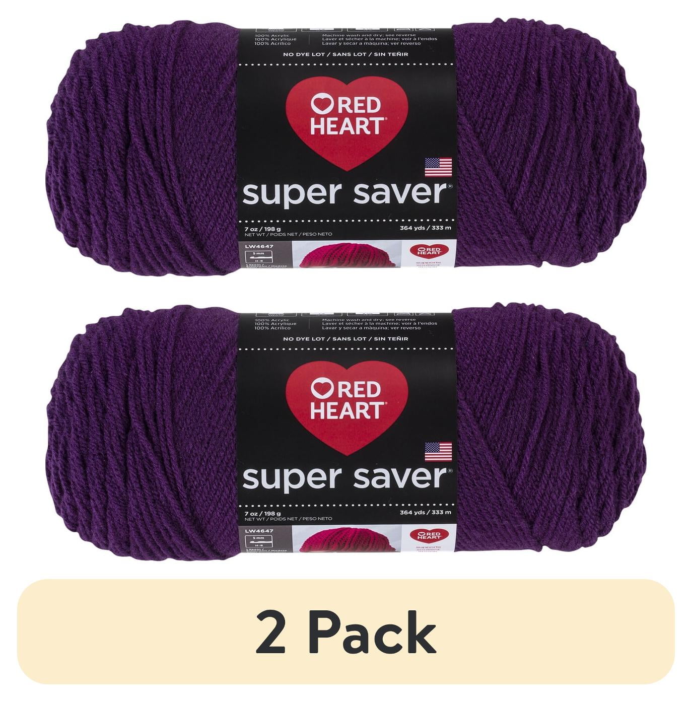 (2 pack) Red Heart® Super Saver™ #4 Medium Acrylic Yarn, Dark Orchid ...