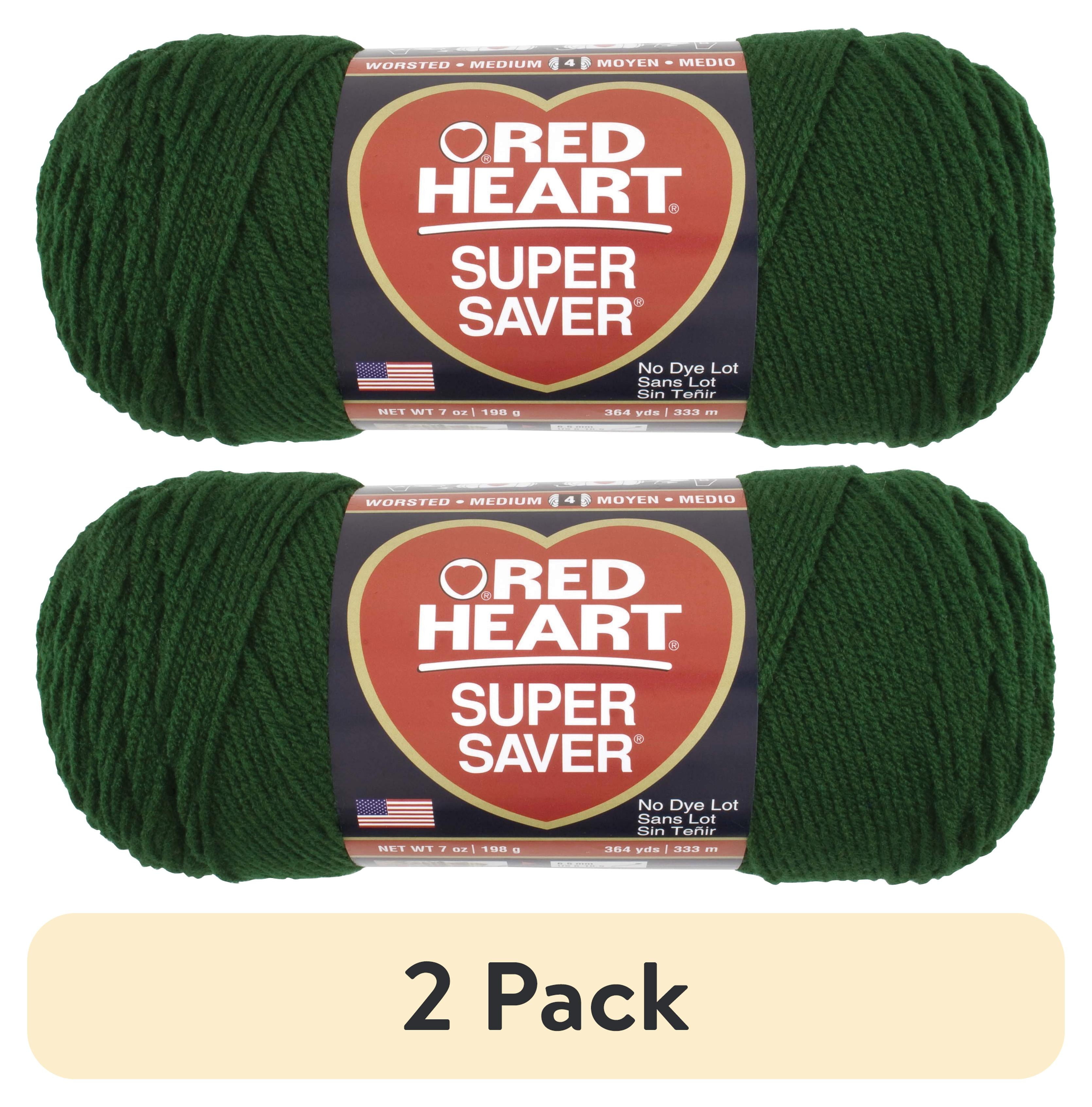 (2 pack) Red Heart® Super Saver™ #4 Worsted Acrylic Yarn, Huntergreen ...