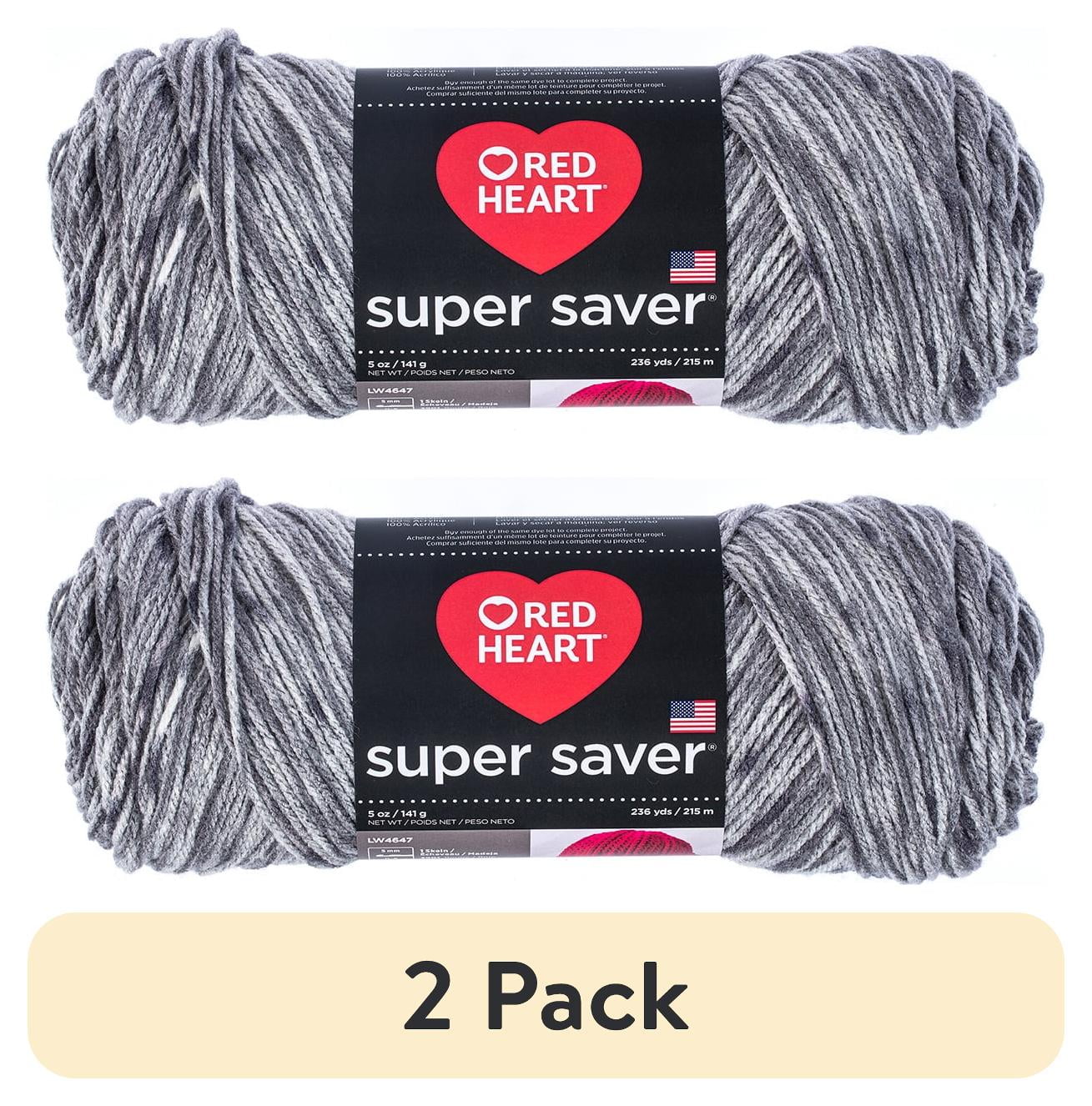 (2 pack) Red Heart® Super Saver™ #4 Worsted Acrylic Yarn, Soapstone 5oz ...