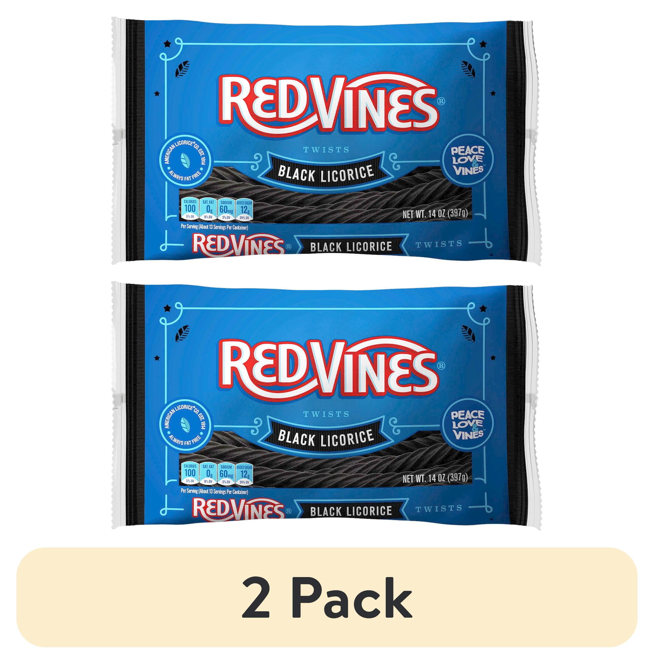 (2 pack) Red Vines Twists Black Licorice Candy, 14oz Family Size Bag ...