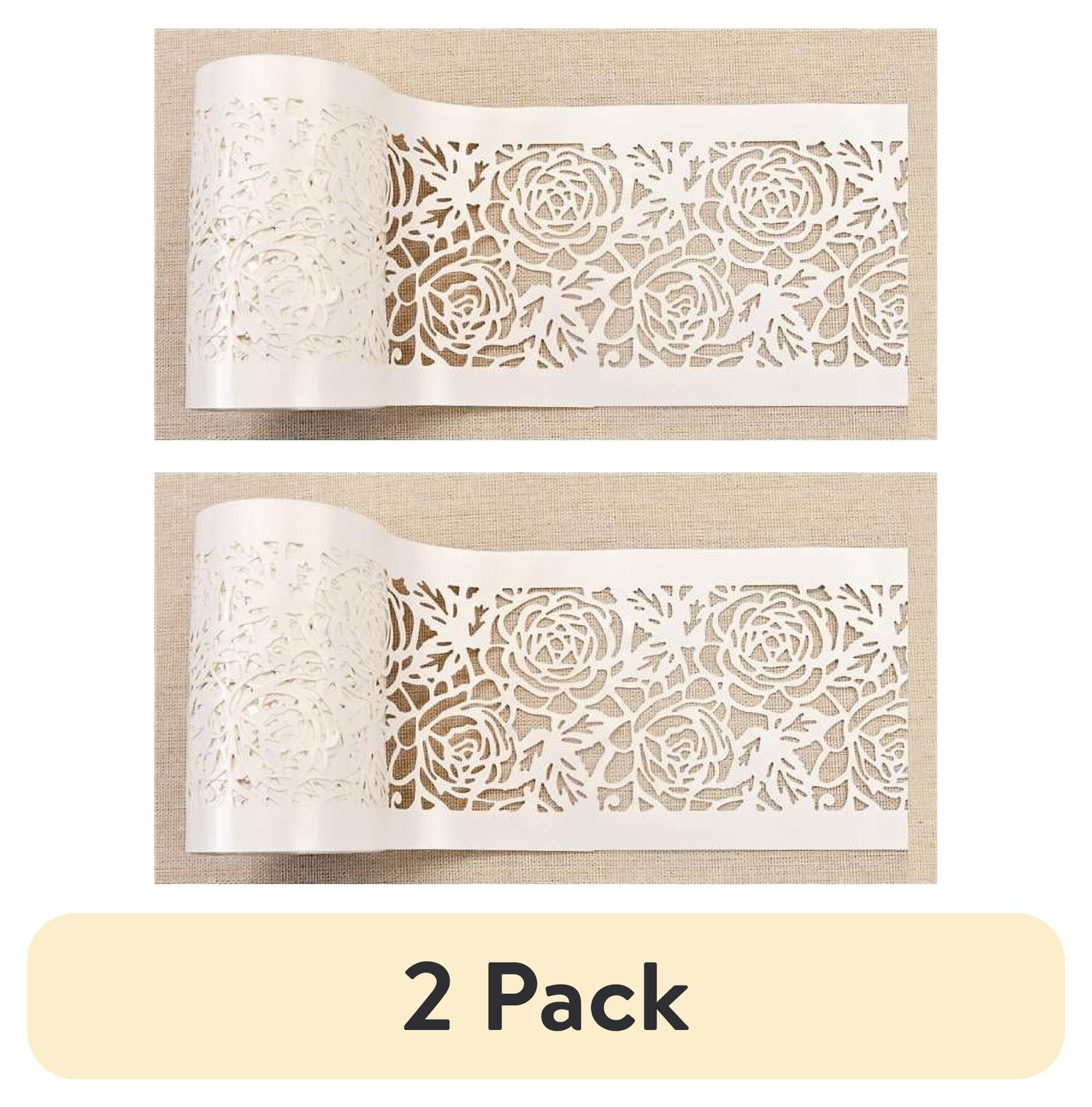 (2 pack) Redesign Stick & Style Stencil Roll 4"X15yd-Tea Rose Garden ...