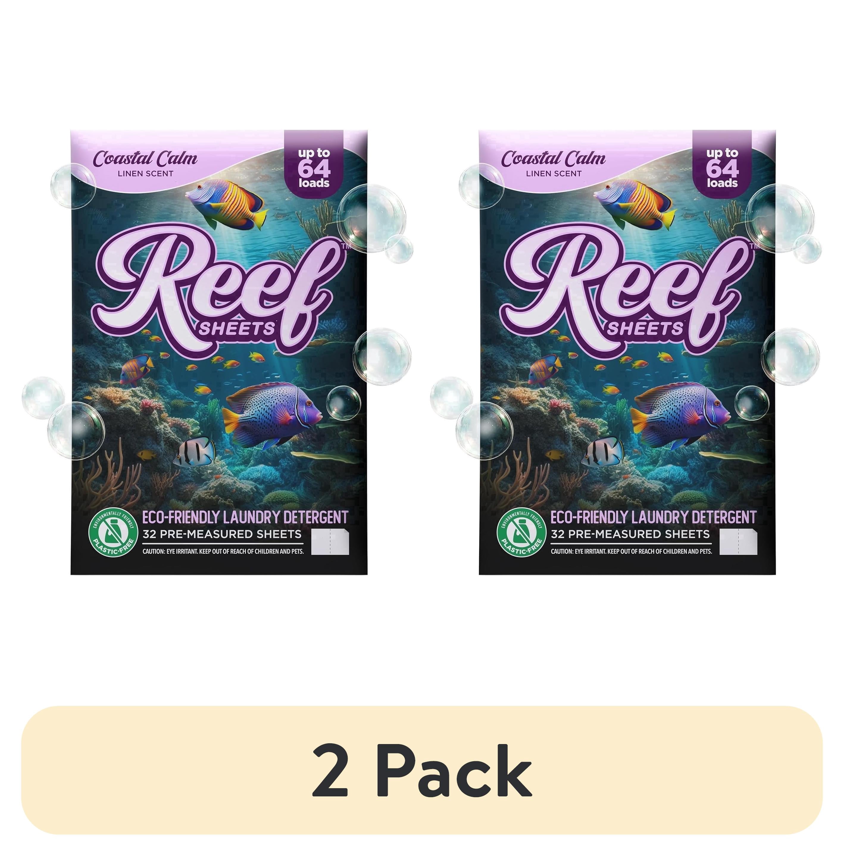 (2 pack) Reef Sheets Laundry Detergent Sheets,Plastic Free, Eco ...