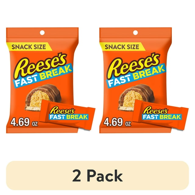 (2 pack) Reese's Fast Break Chocolate, Peanut Butter and Nougat Snack ...