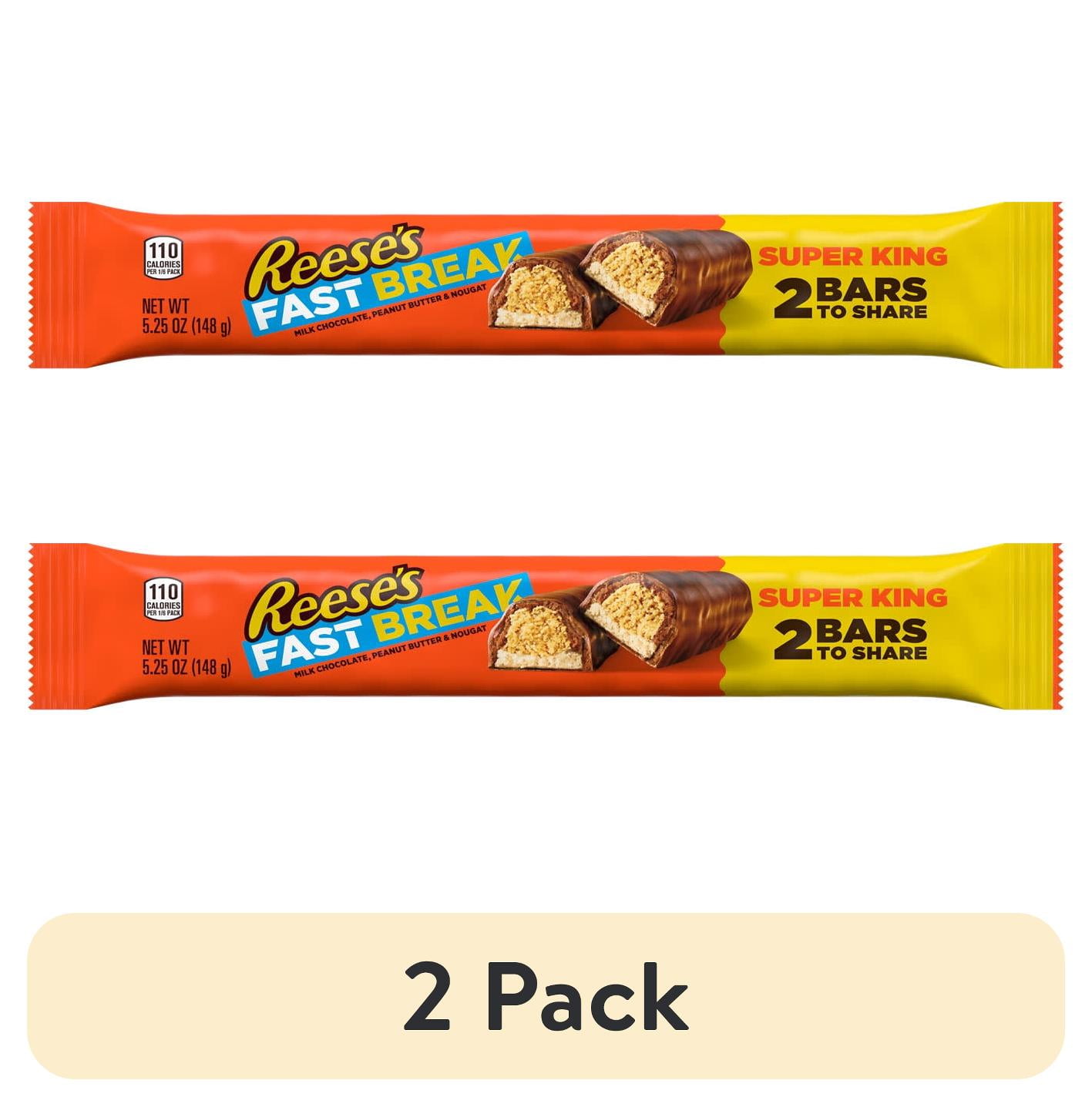 (2 pack) Reese's Fast Break Peanut Butter Nougat Super King Size Candy ...