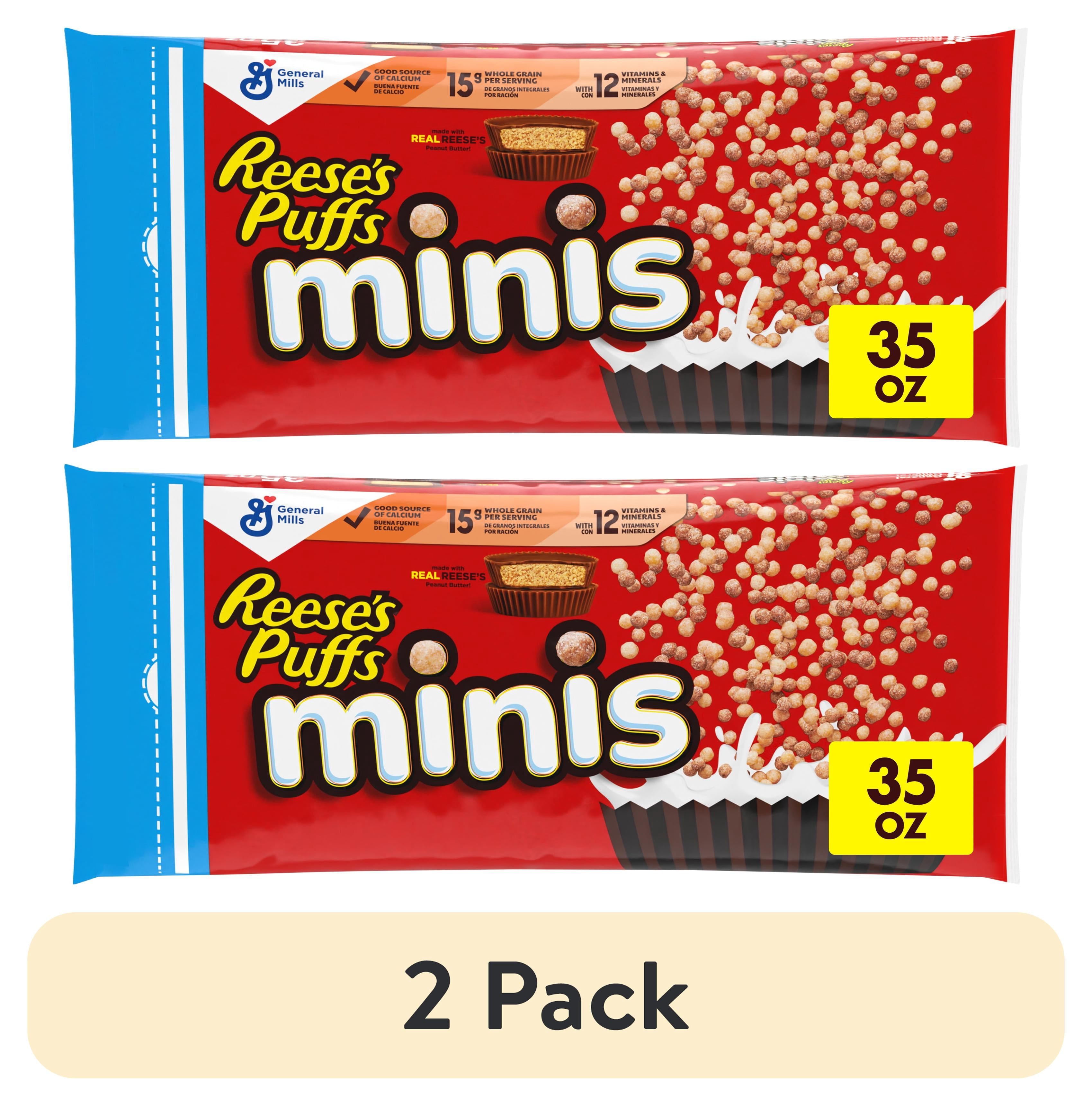 (2 pack) Reese's Puffs Minis Breakfast Cereal, Chocolate Peanut Butter ...