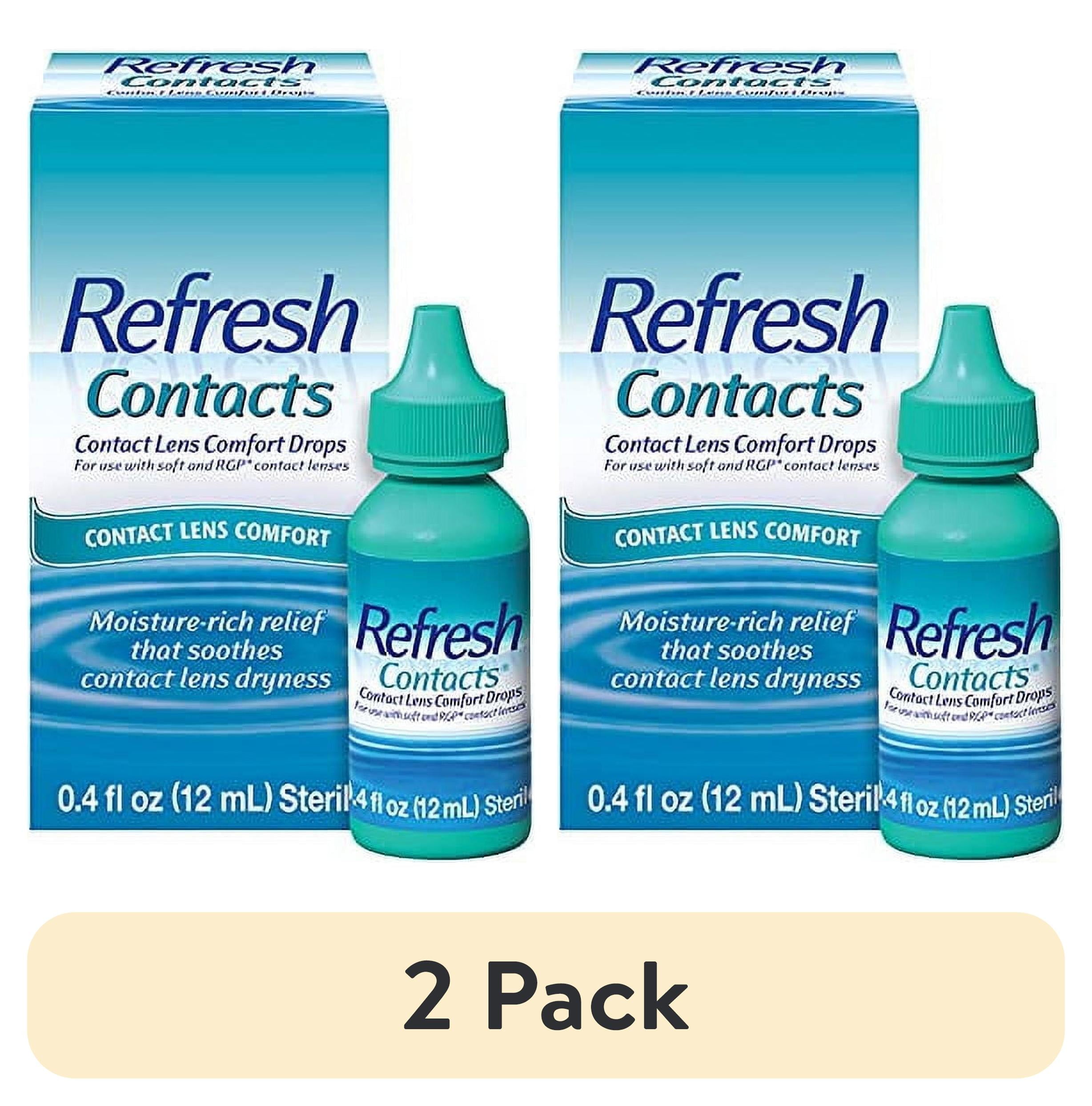 (2 pack) Refresh Contacts, Eye Drops, Contact Lens Comfort,Blue 0.4 Fl ...
