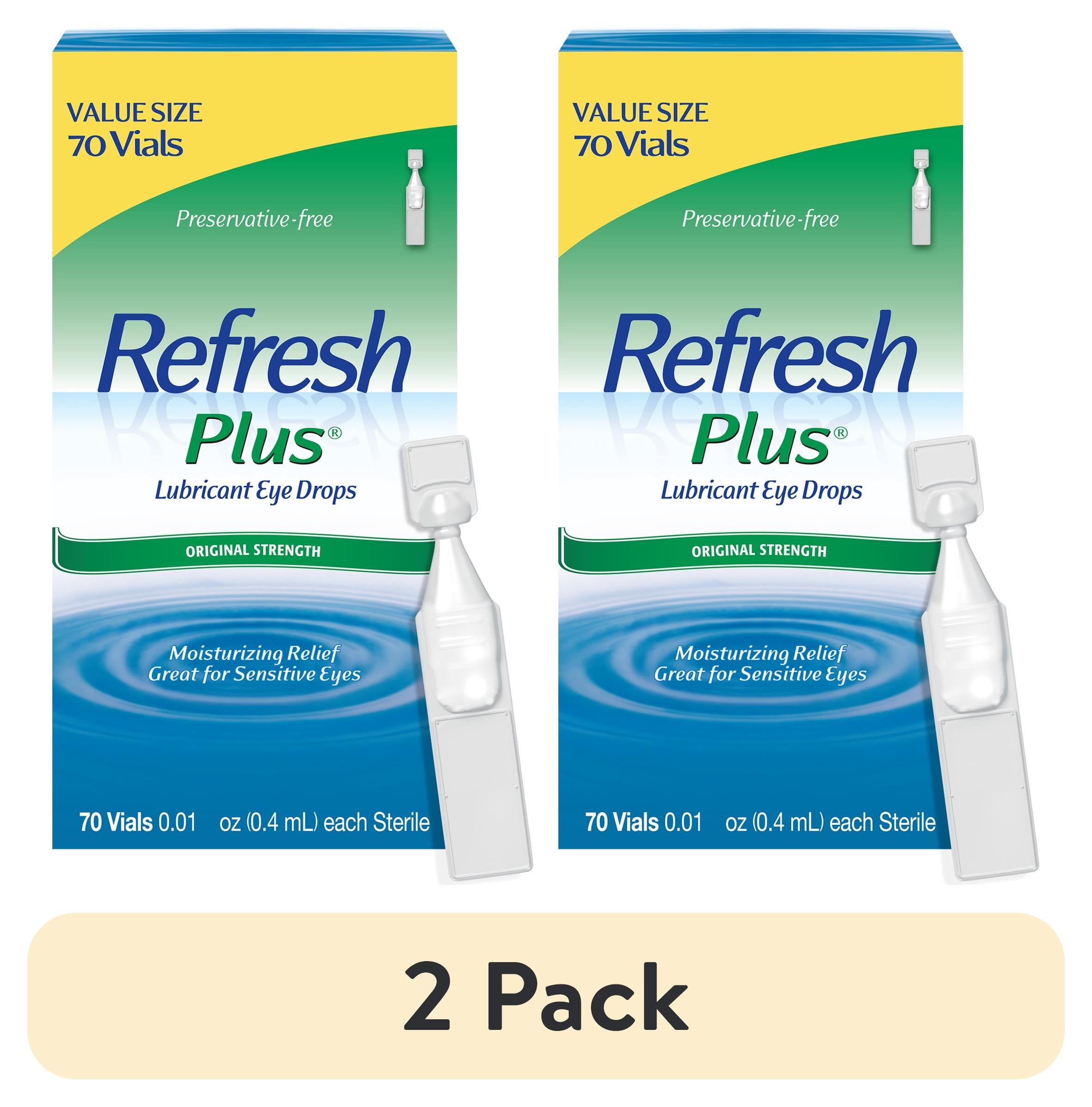 (2 pack) Refresh Plus Lubricant Eye Drops Preservative-Free Tears, 0.4 ...