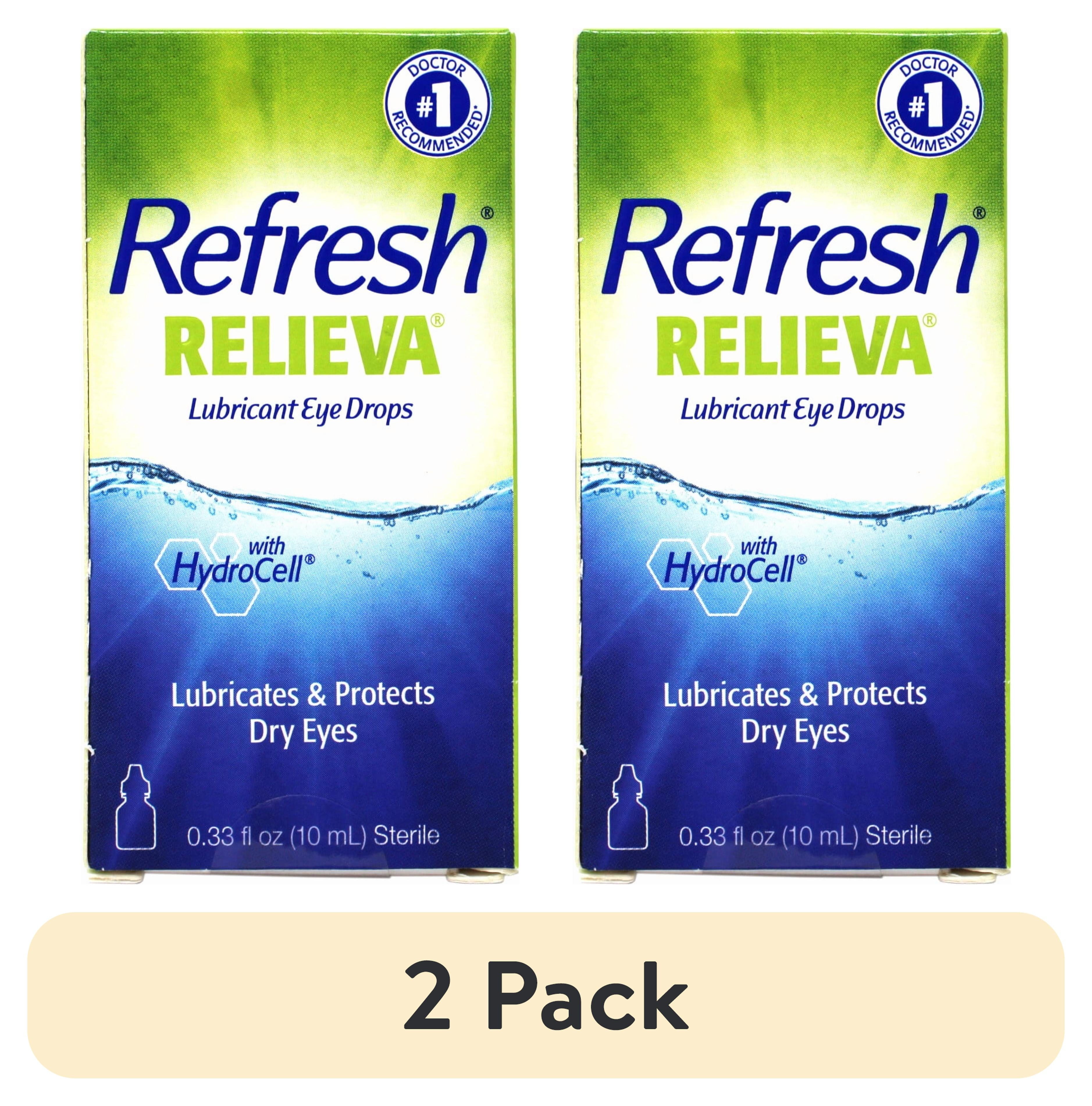 (2 pack) Refresh Relieva Lubricant Eye Drops, Lubricates & Protects Dry ...